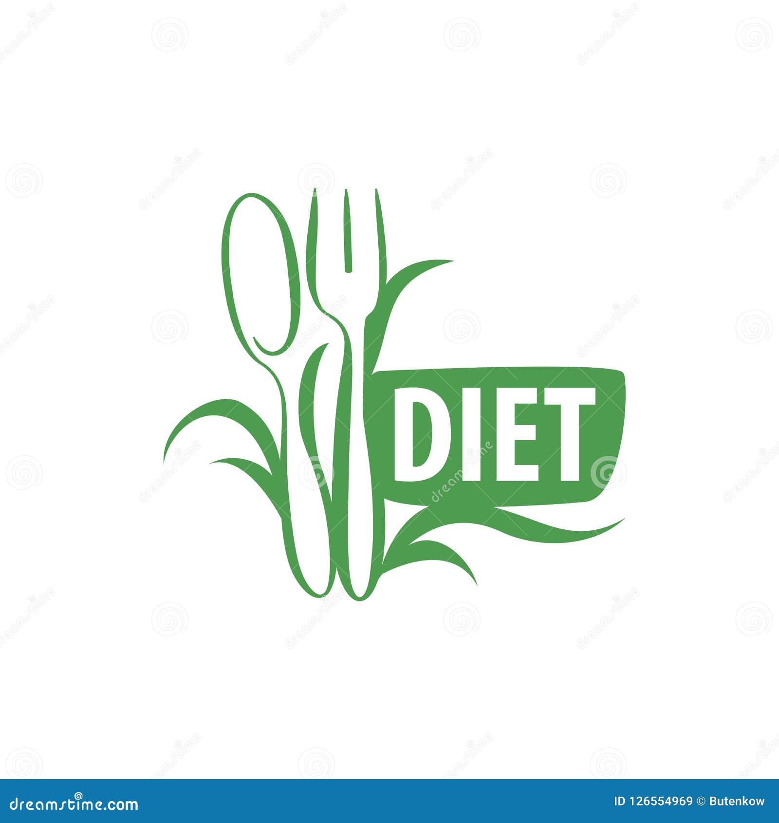 Vector logo for diet stock vector. Illustration of fork - 126554969
