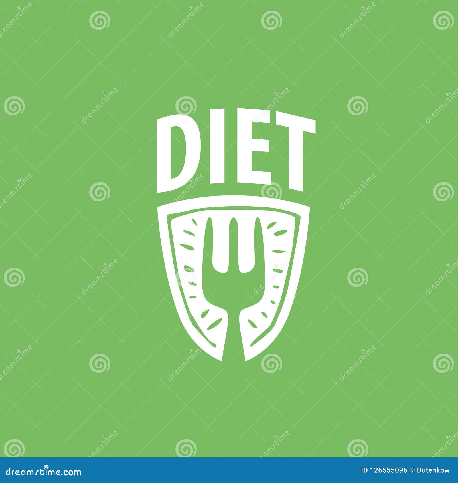 Vector logo for diet stock vector. Illustration of fork - 126555096