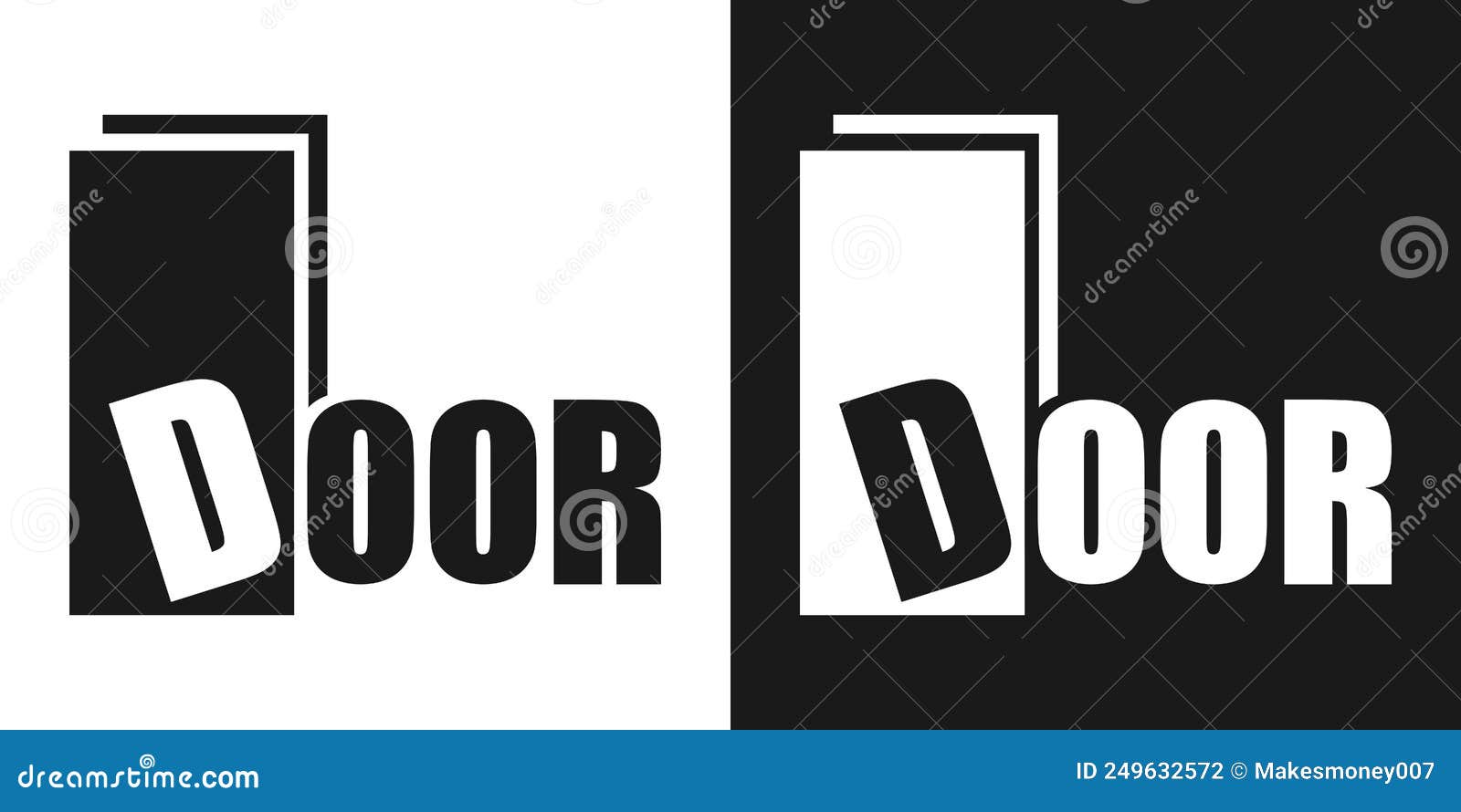 Vector Logo Door with White and Black Stock Illustration - Illustration ...