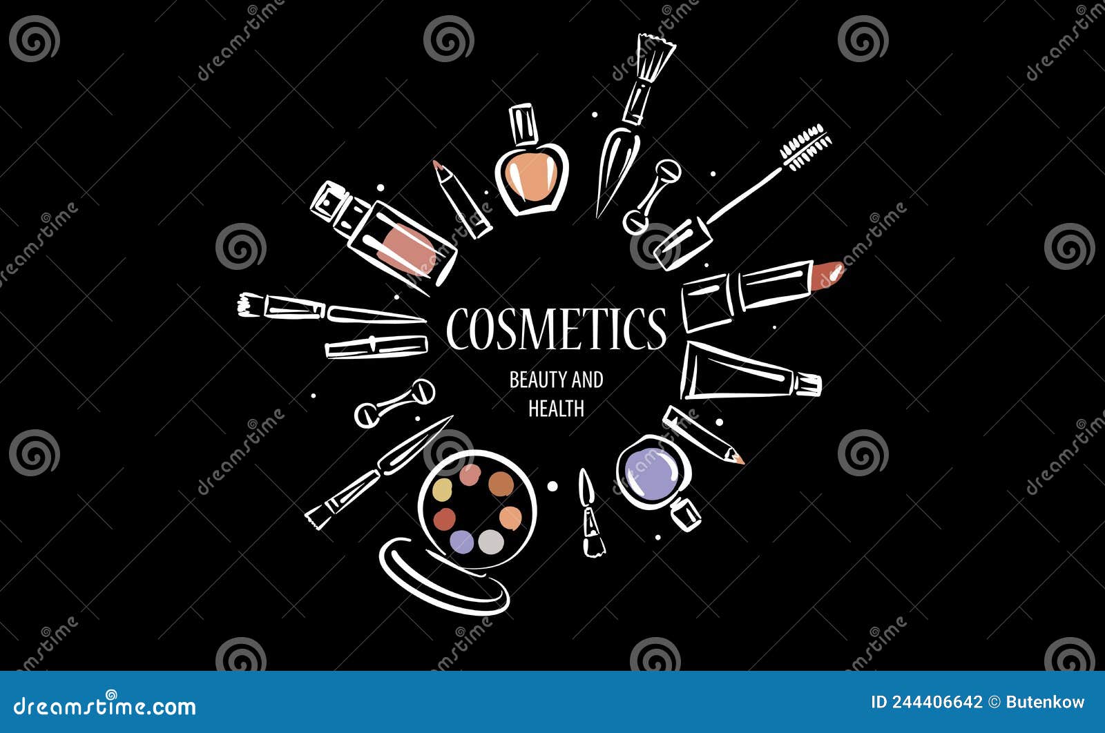 Vector Logo Drawn by Cosmetics on a Black Background Stock Vector ...
