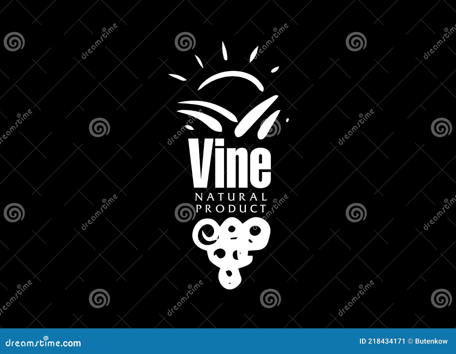 Vector Logo Drawn by Hand. Landscape of Vineyards for Making Wine Stock ...