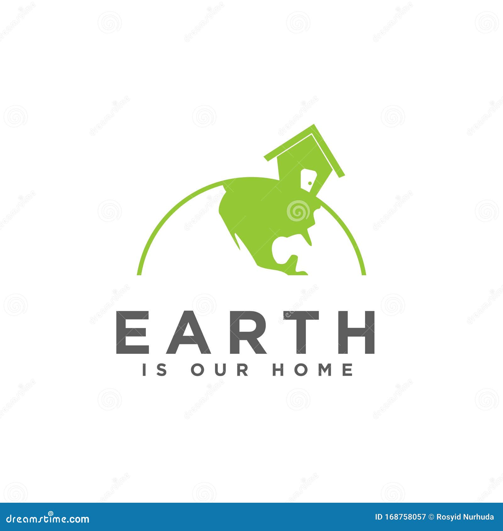 Vector Logo of the Earth, with the House Stock Vector - Illustration of ...