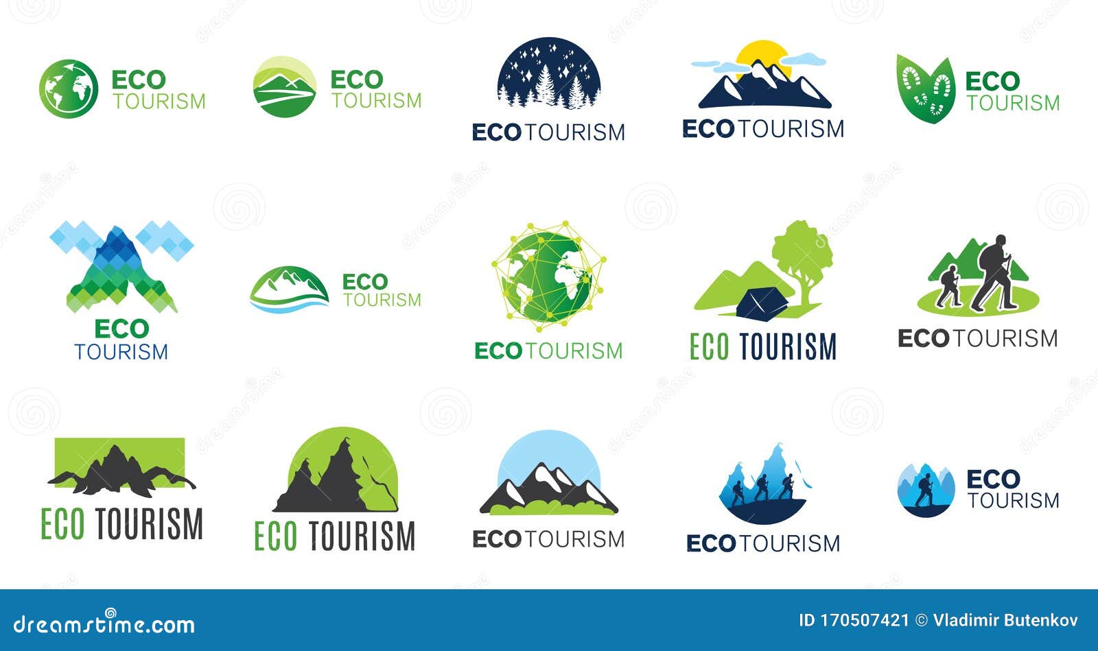 Vector Logo of Eco-travel, Tourism and Camping Stock Illustration ...