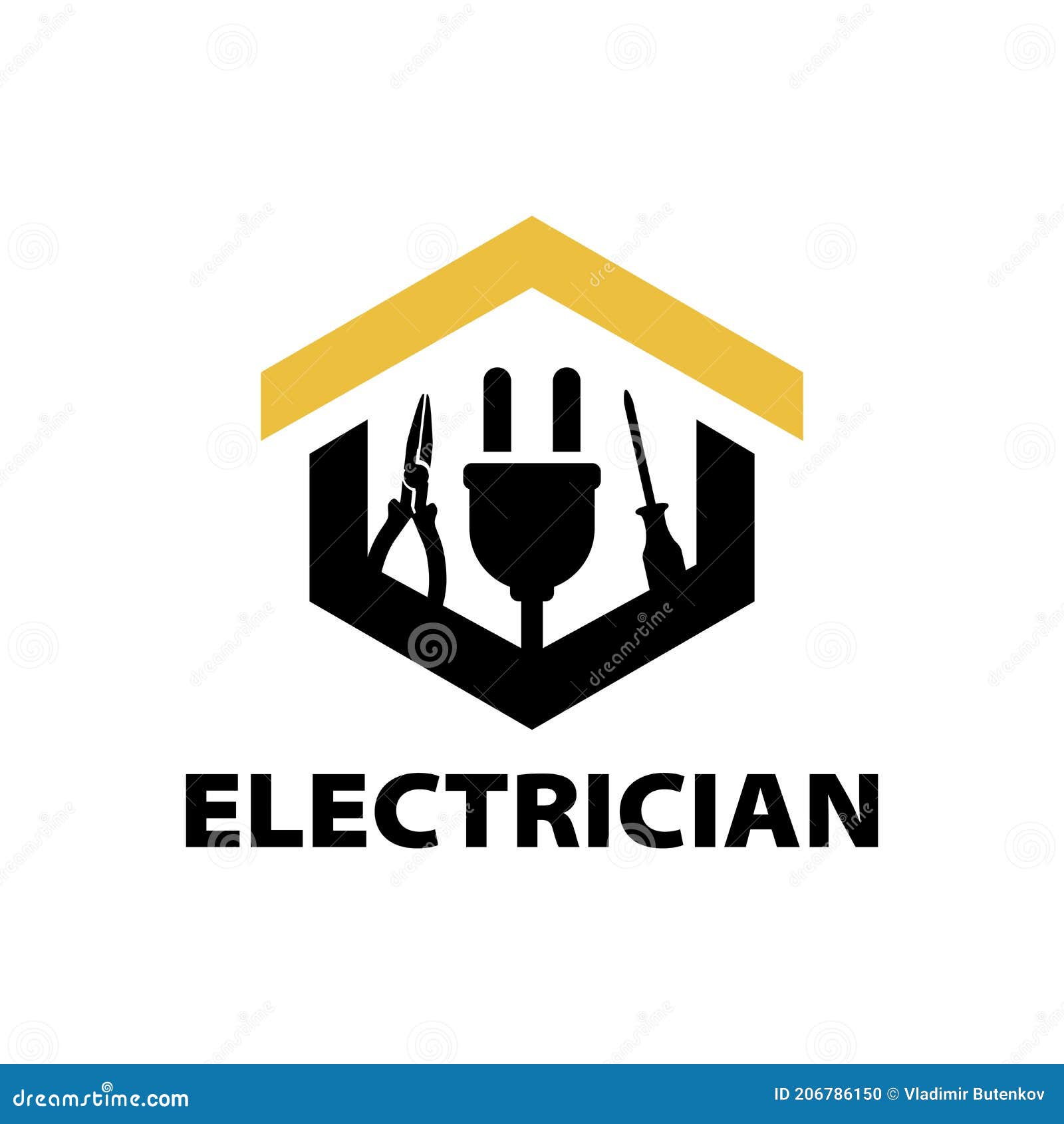Vector Logo of Electrician and Electronics Repair Stock Illustration ...