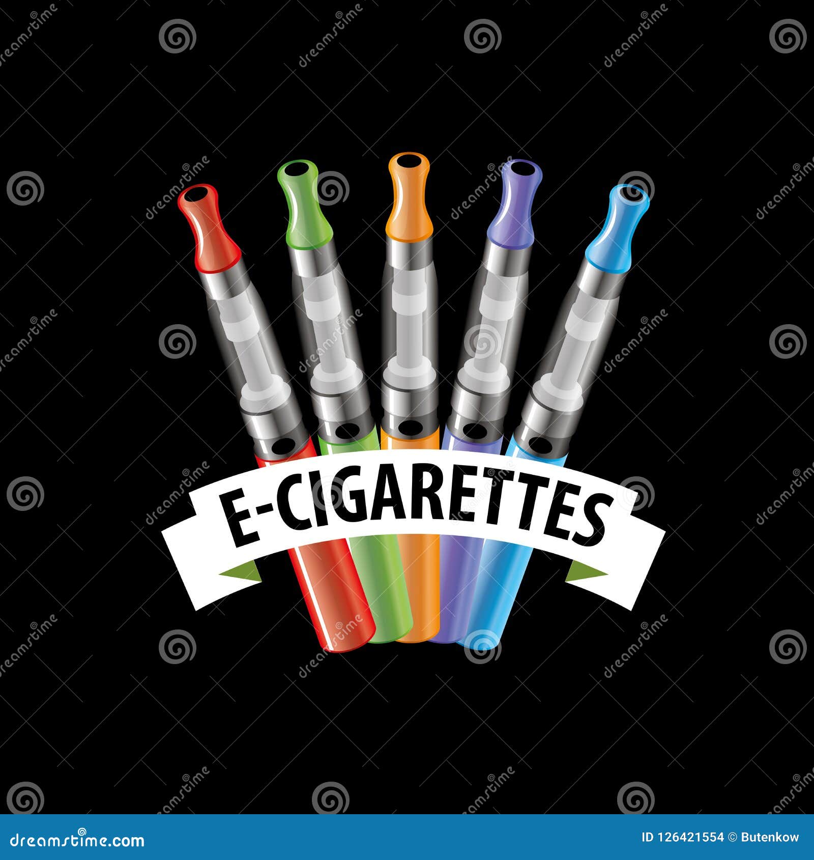 Vector Logo Electronic Cigarette Stock Vector - Illustration of battery ...
