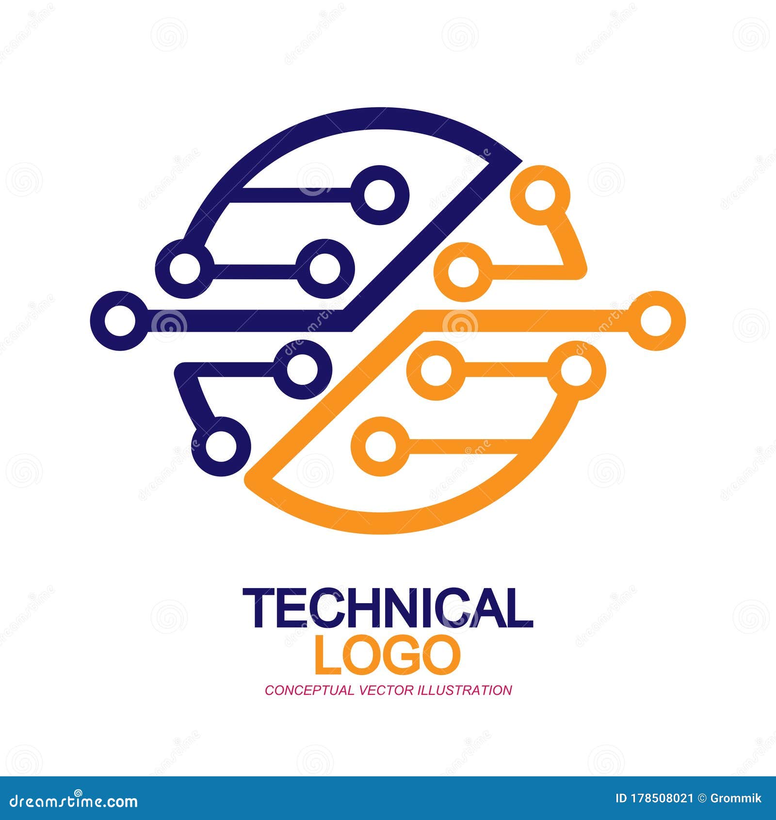 Vector Logo of the Electronic Component. Abstract Digital Technology ...