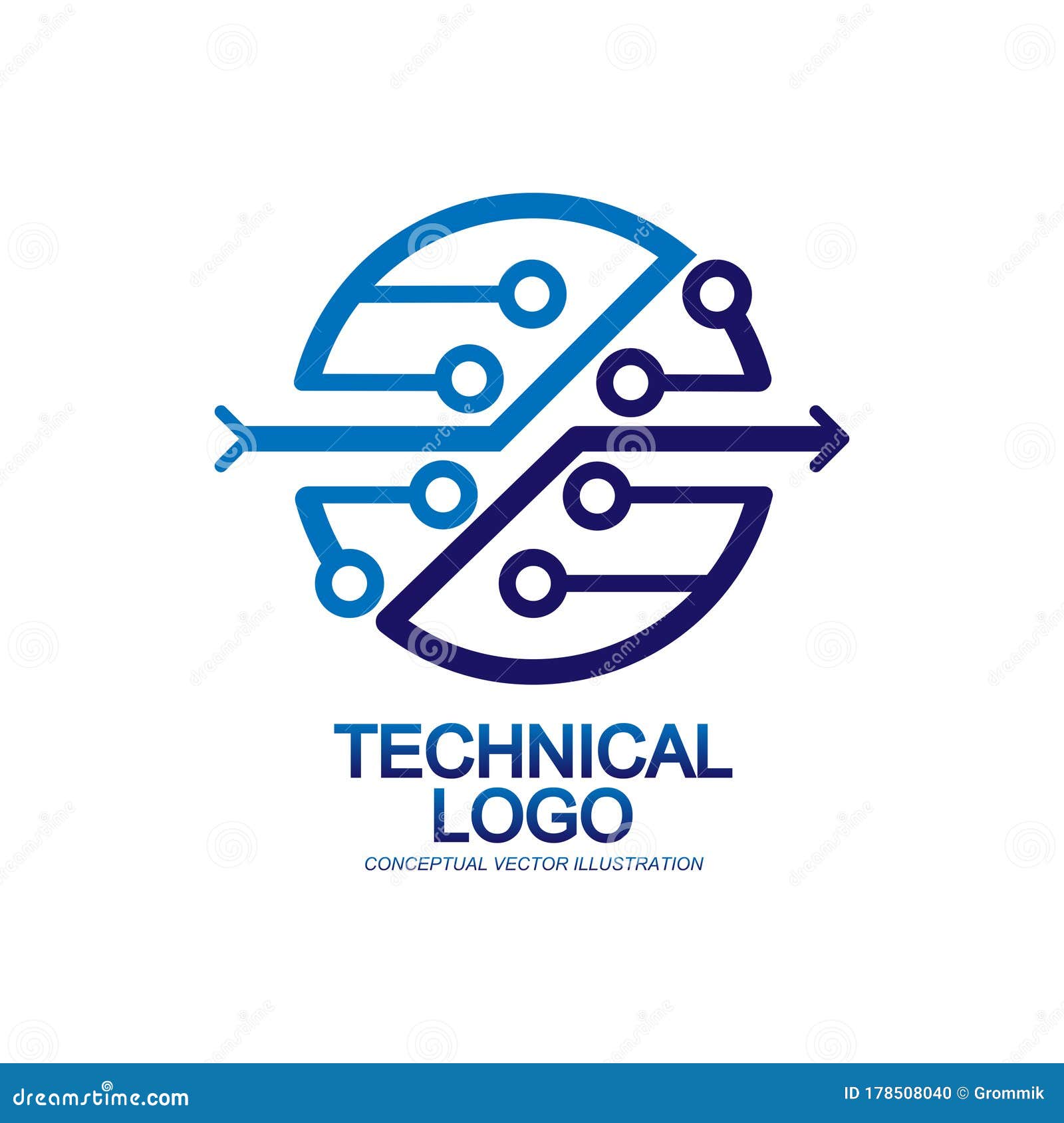 Vector Logo of the Electronic Component. Abstract Digital Technology ...
