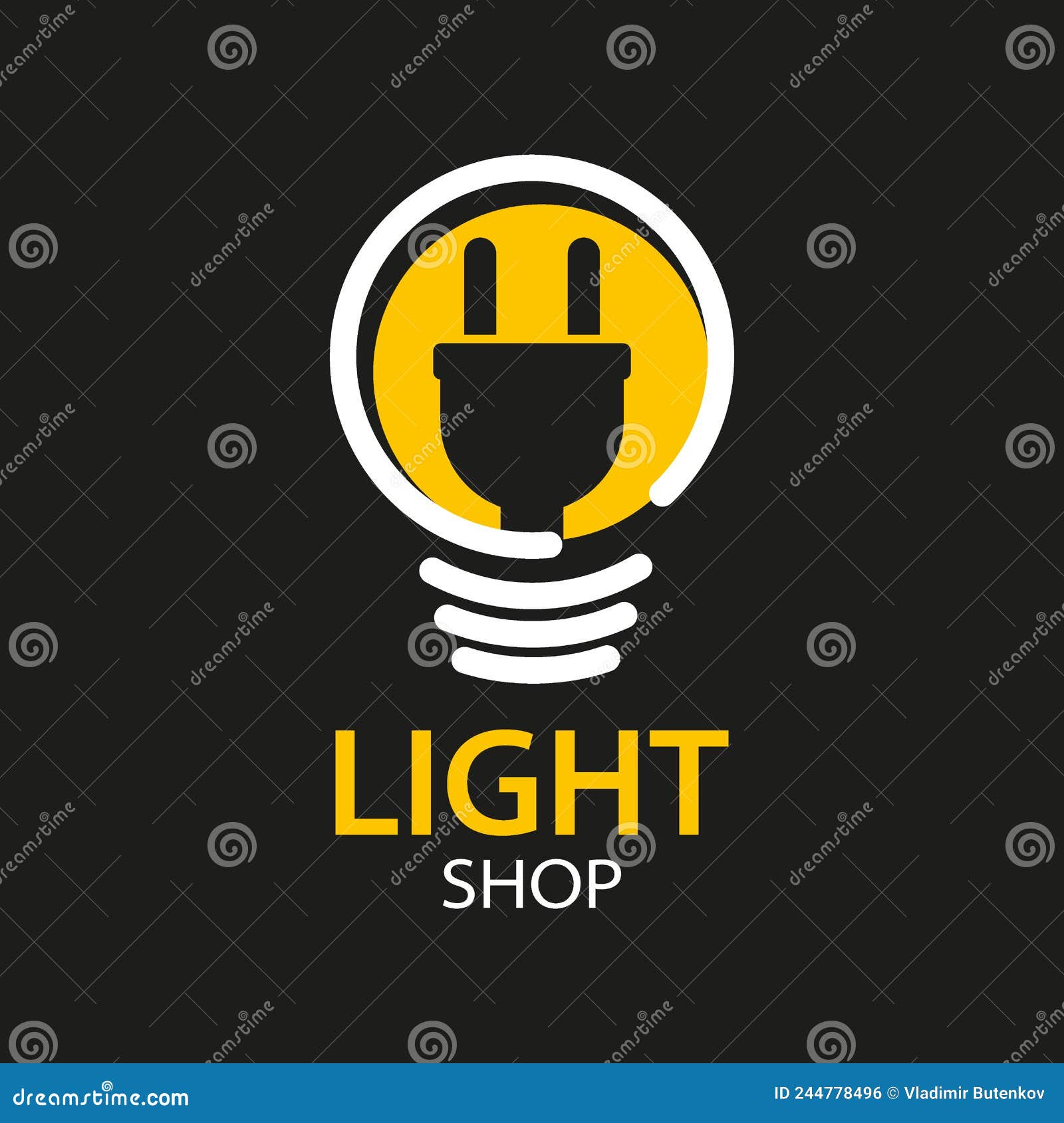 Vector Logo of an Electronics Store, Light Stock Vector - Illustration ...