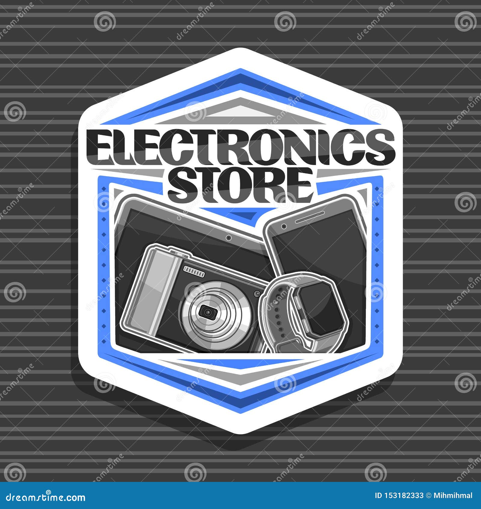 Vector Logo for Electronics Store Stock Vector - Illustration of clock ...