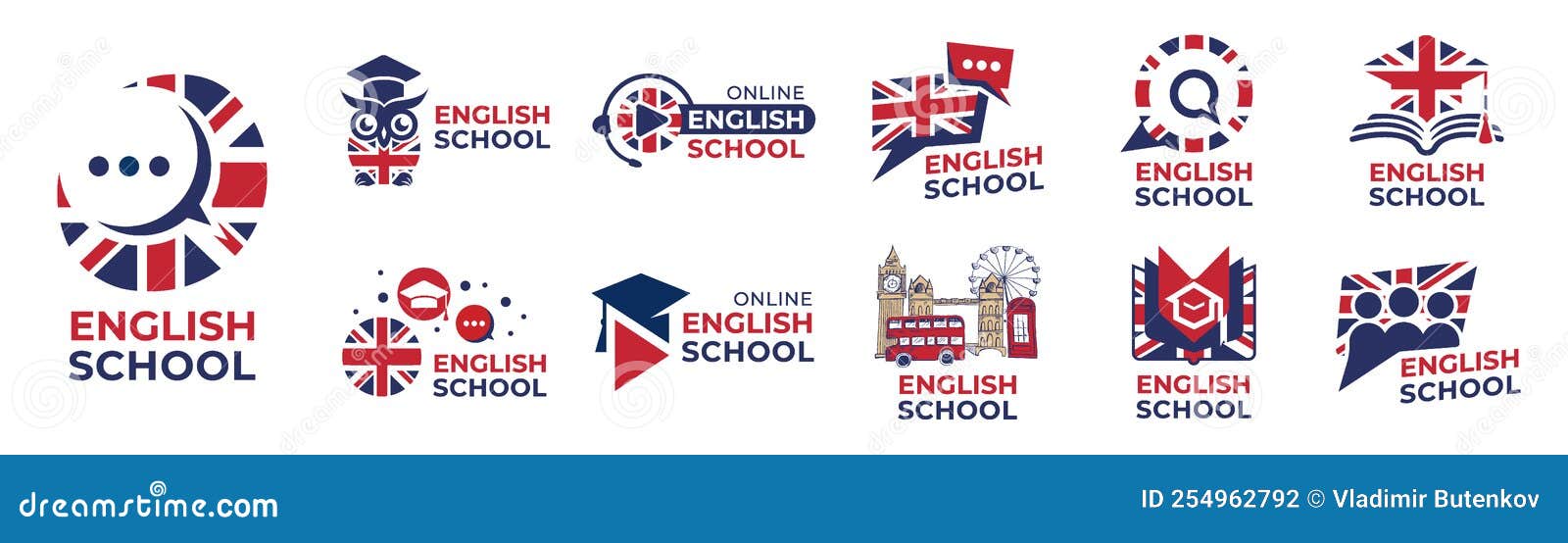 Vector Logo of the English Language School Stock Vector - Illustration ...