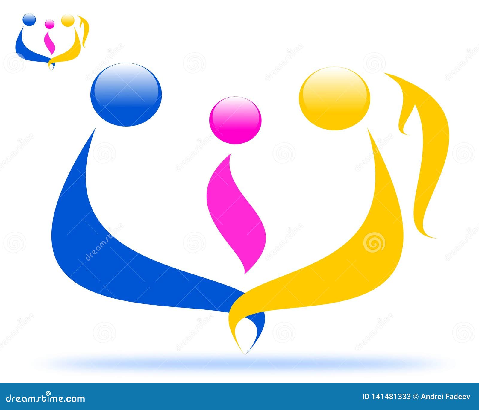 Drawing Family Logo, Family Unity. Stock Vector - Illustration of ...