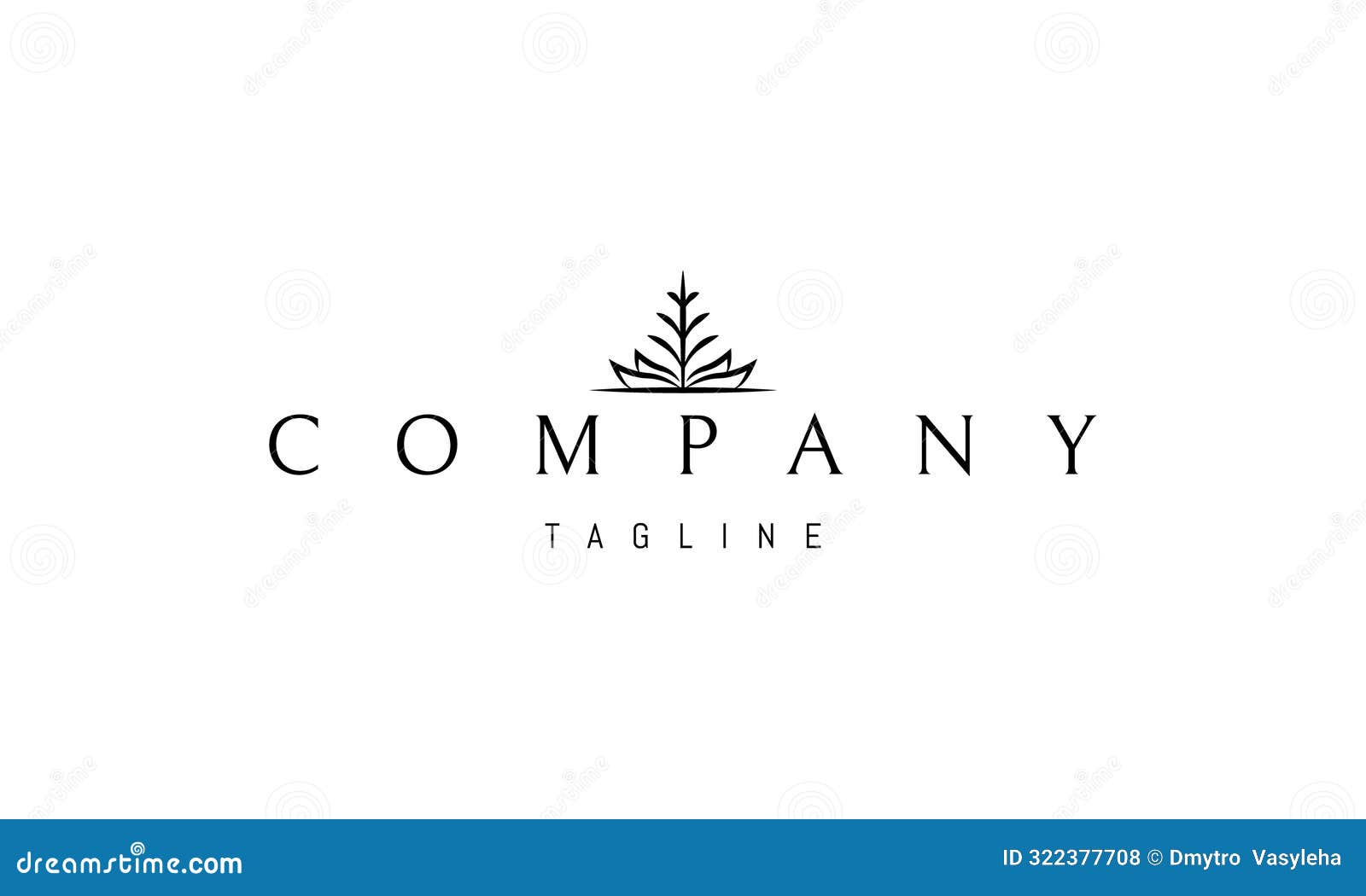A Vector Logo Featuring an Abstract Image a Tree with Two Leaves on ...
