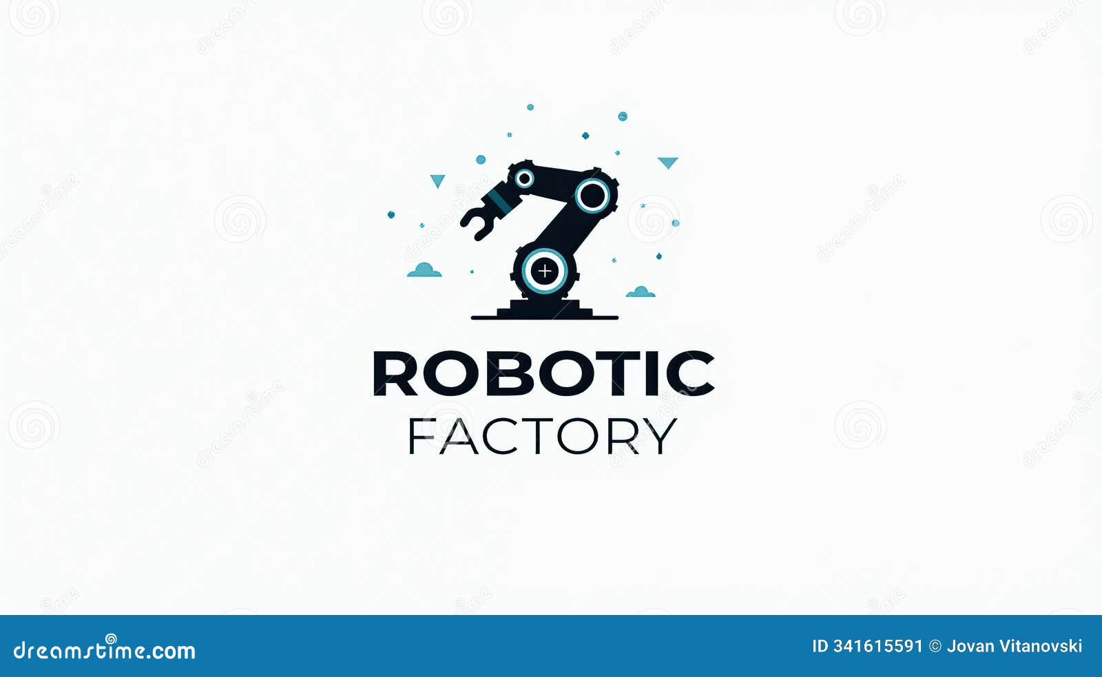 Robotic Factory Logo with Industrial Robotic Arm Design Stock ...