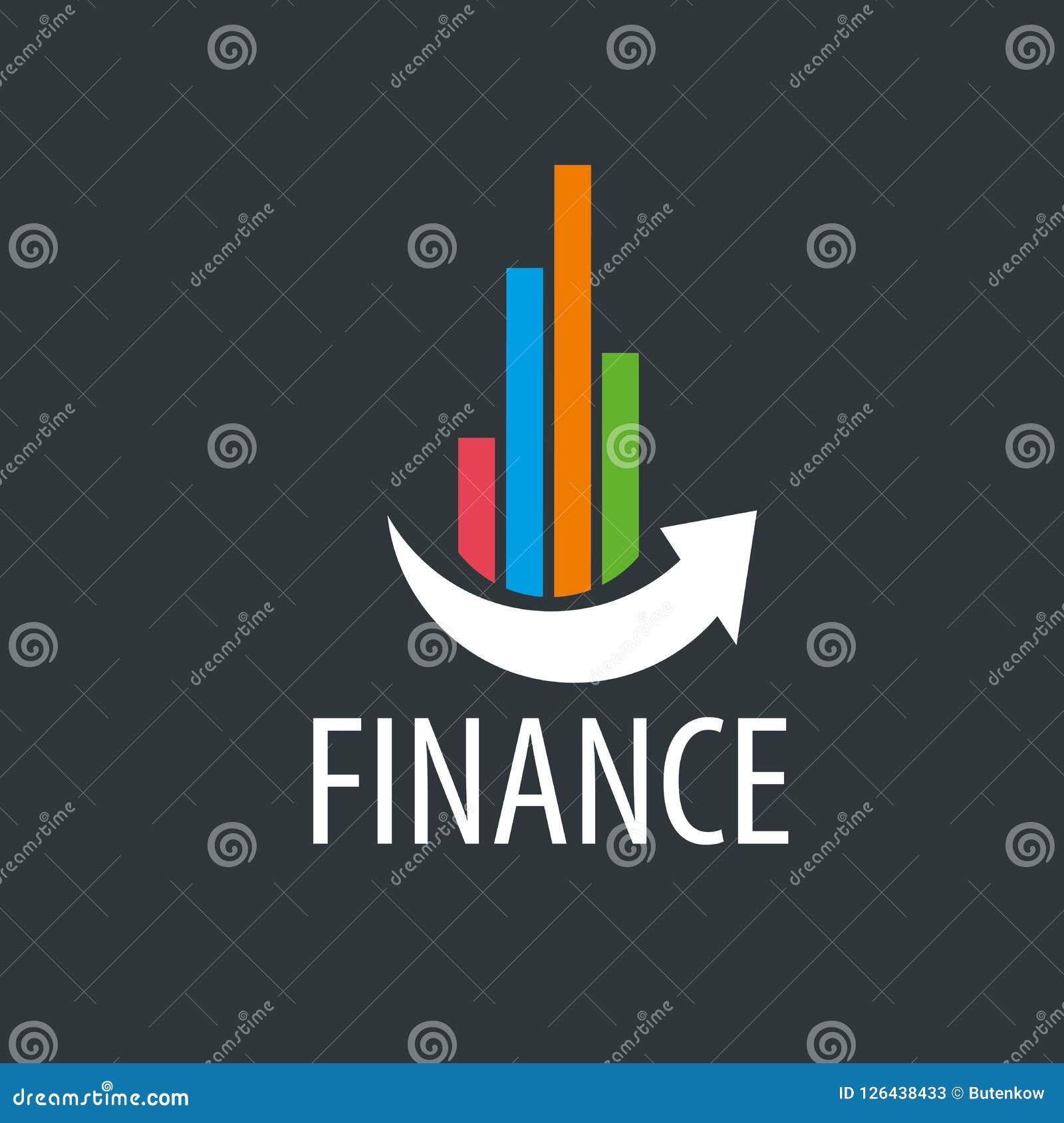 Vector logo Finance stock vector. Illustration of arrow - 126438433