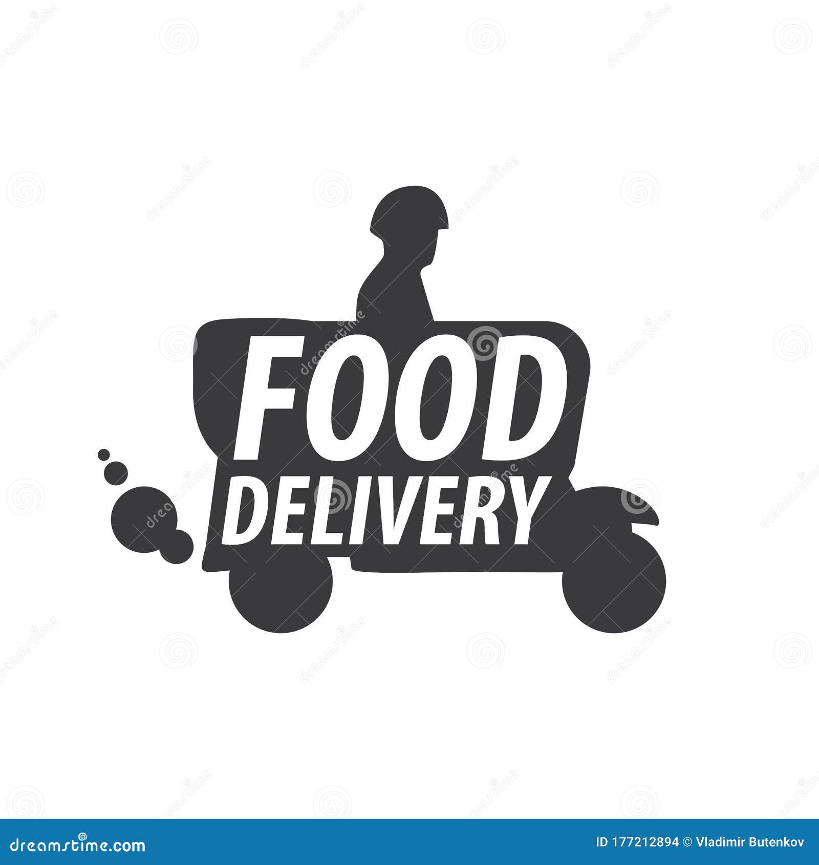 Vector Logo of Food Delivery, Courier Delivery Stock Illustration ...