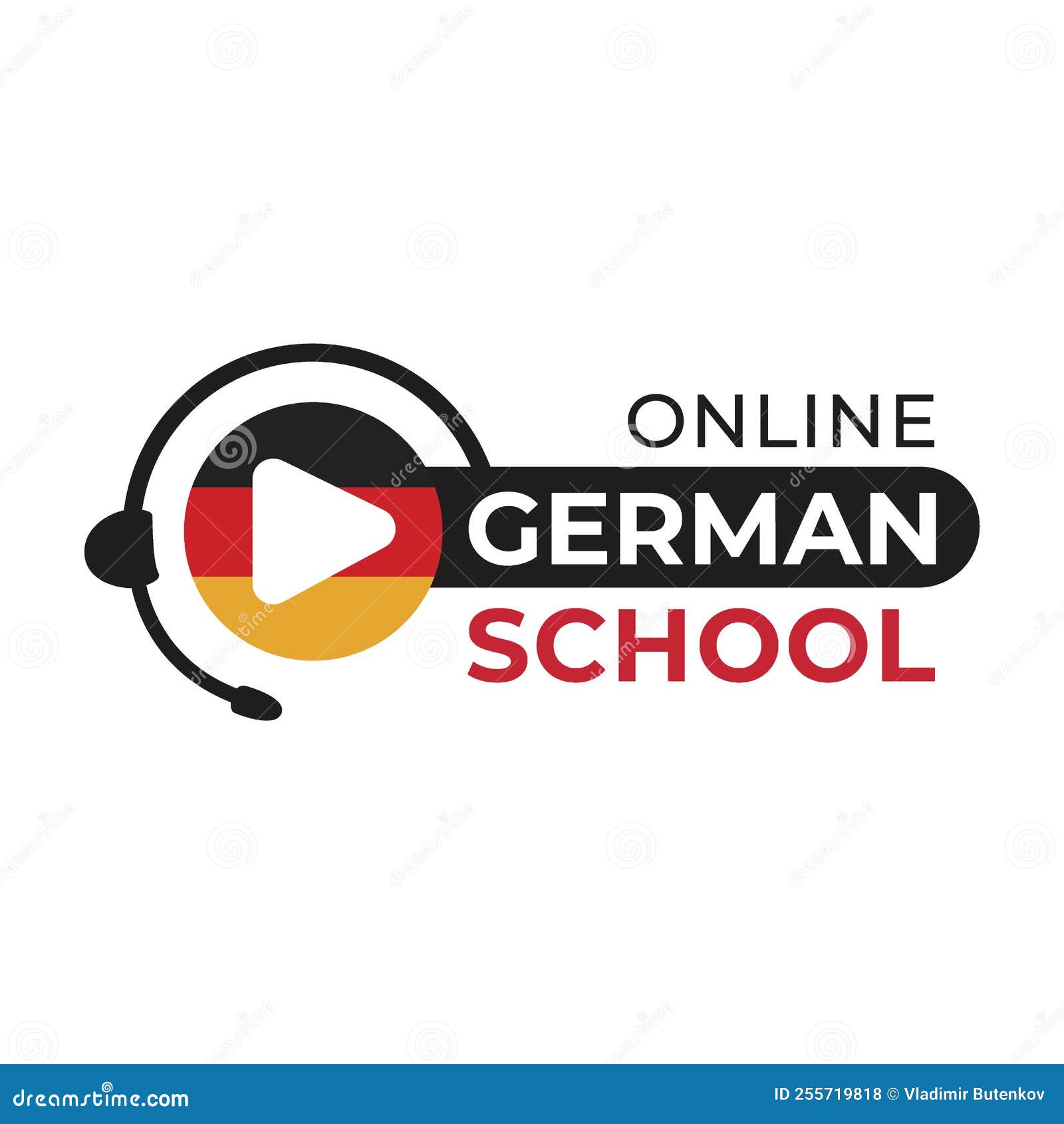 Vector Logo of the German Language School Stock Vector - Illustration ...