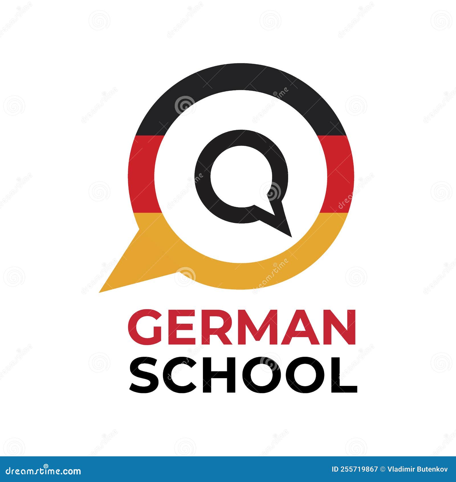 Vector Logo of the German Language School Stock Vector - Illustration ...