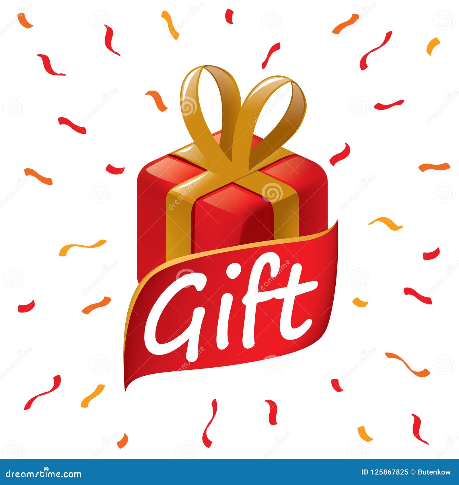 Vector logo gift stock vector. Illustration of confetti - 125867825