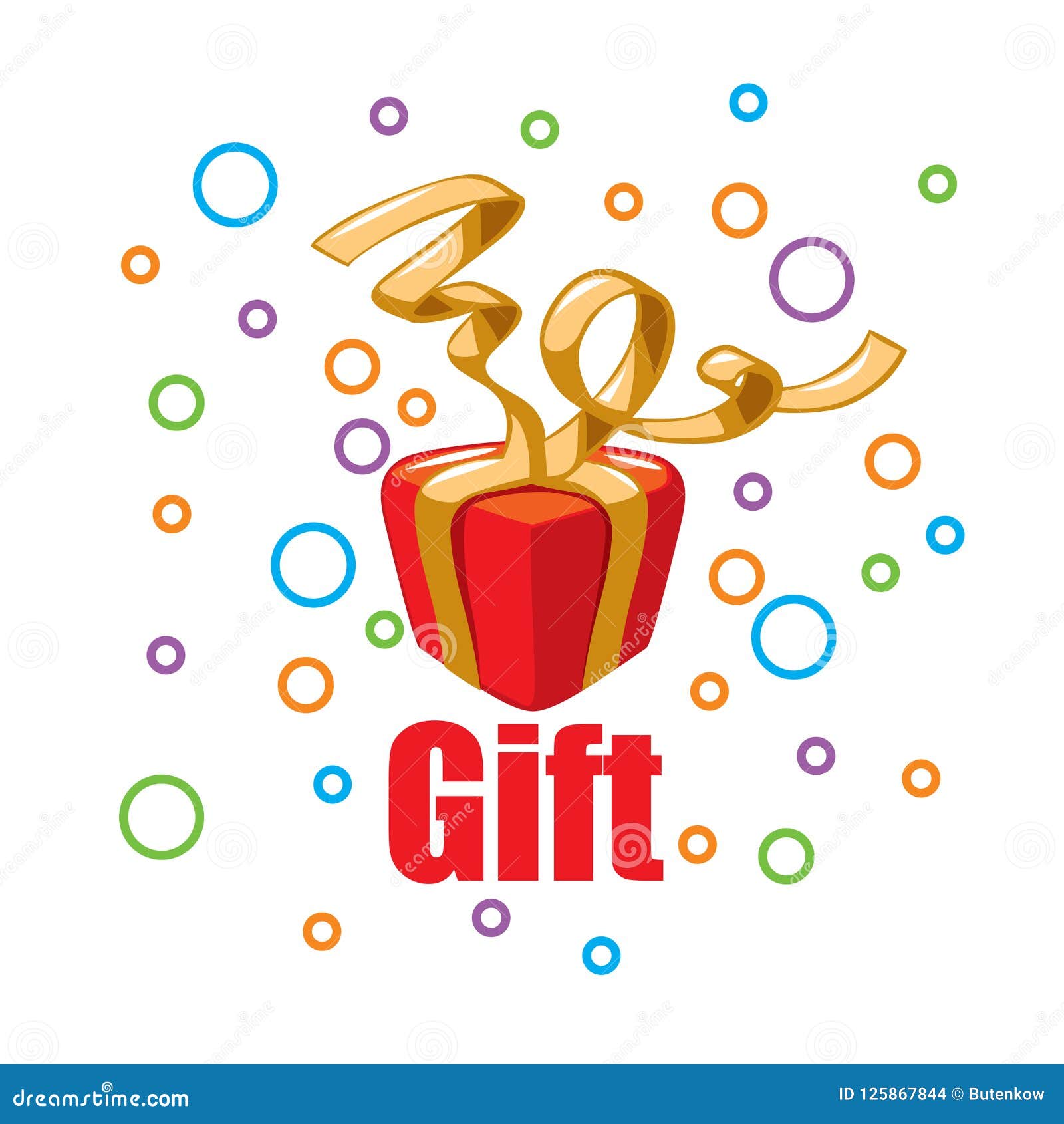 Vector logo gift stock vector. Illustration of confetti - 125867844