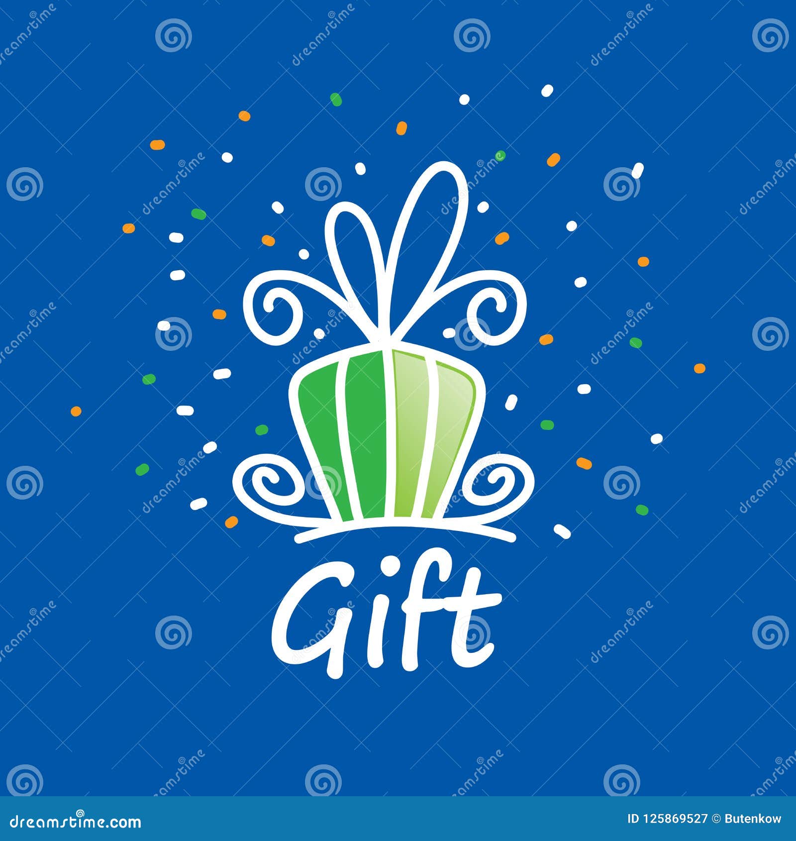 Vector logo gift stock vector. Illustration of flat - 125869527
