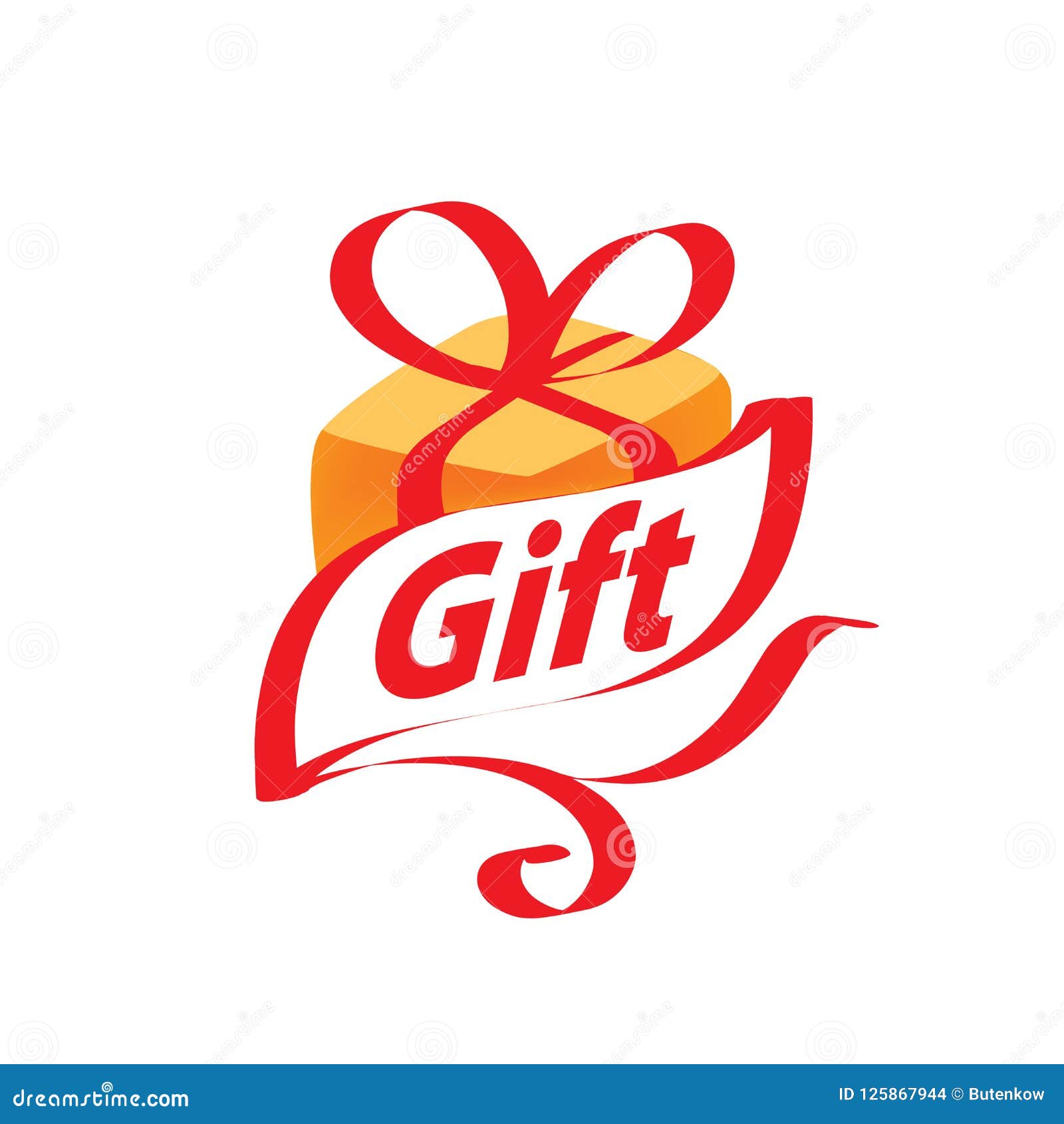 Vector logo gift stock vector. Illustration of ribbon - 125867944