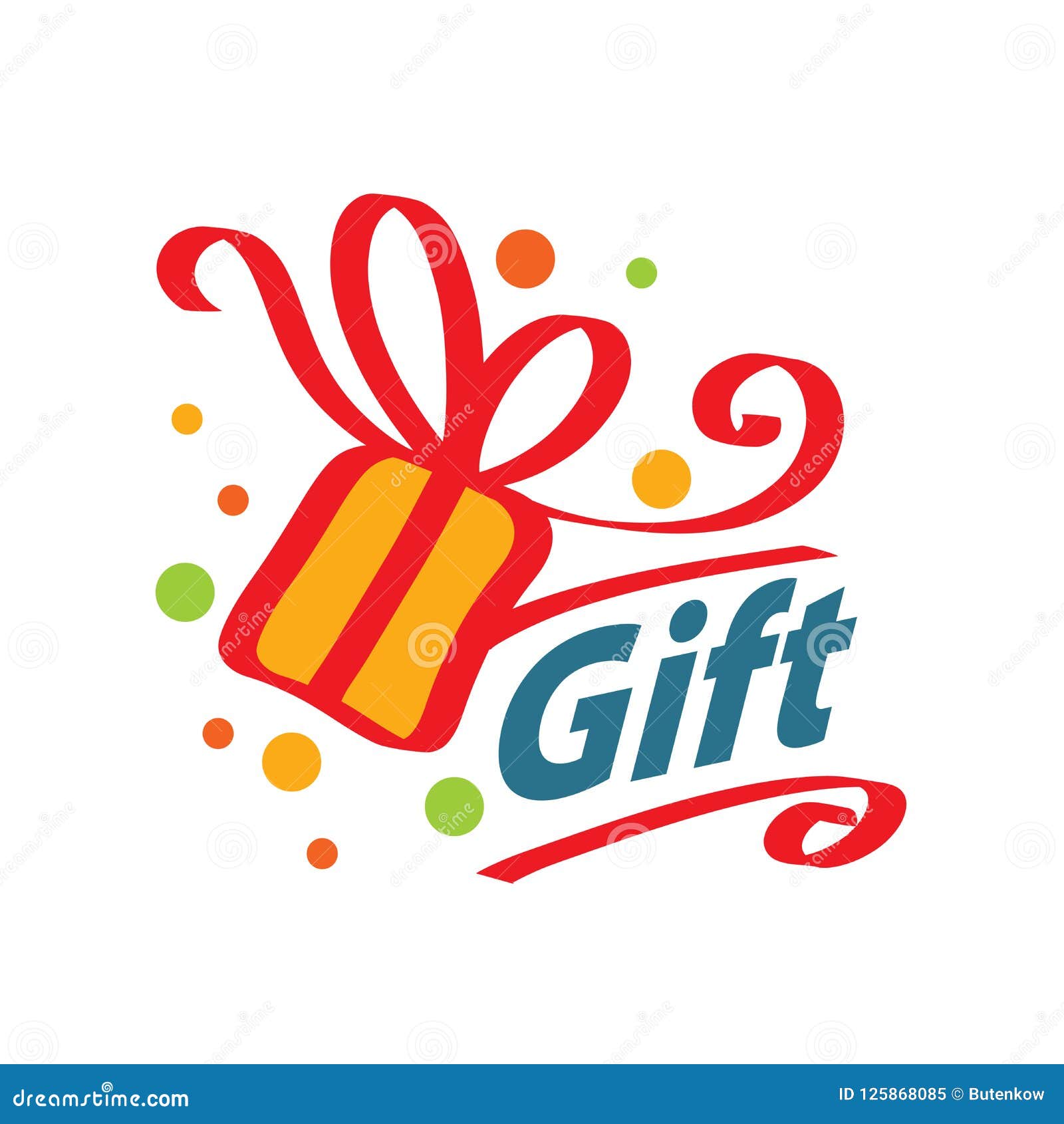 Vector logo gift stock vector. Illustration of holiday - 125868085