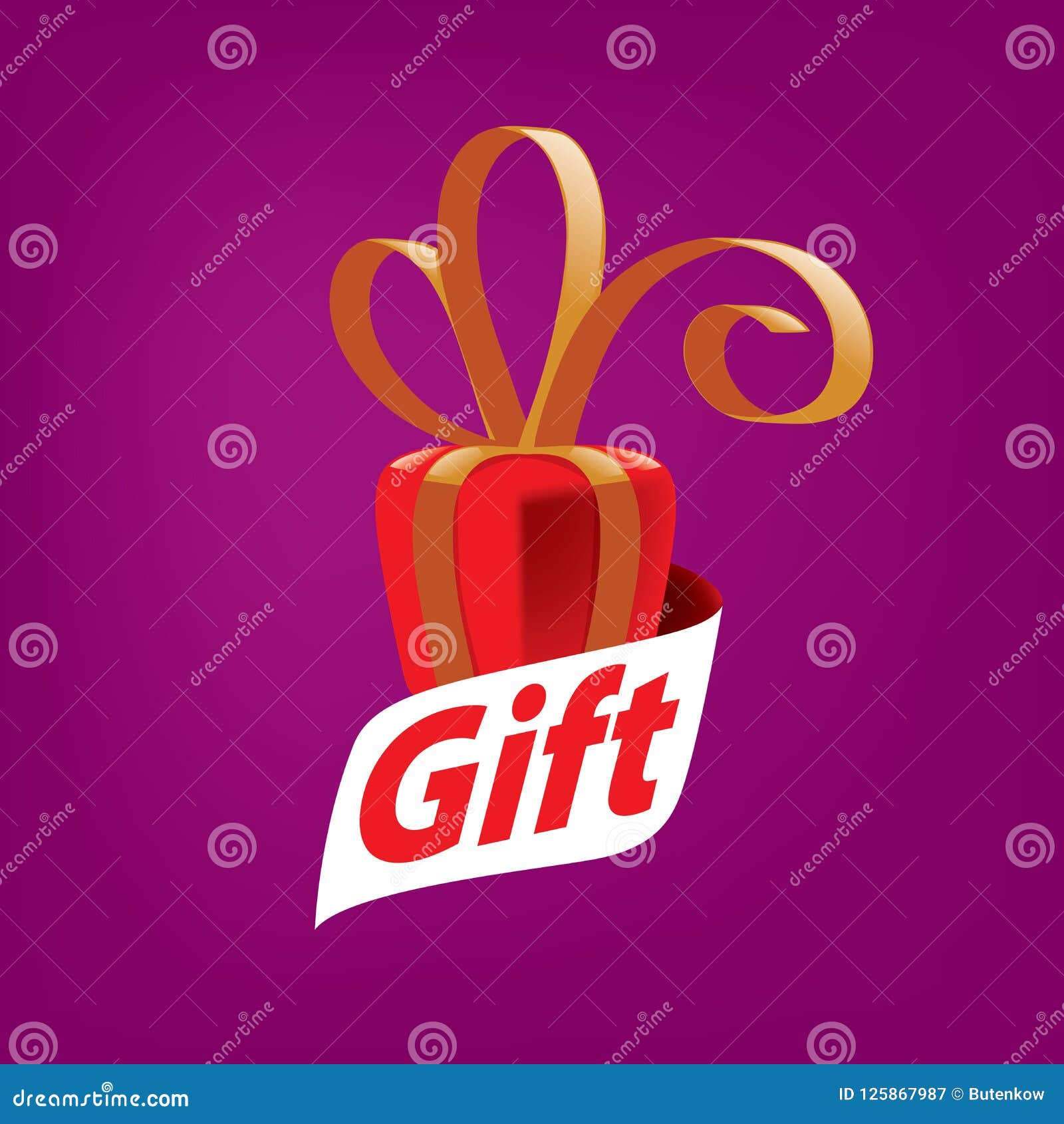 Vector logo gift stock vector. Illustration of design - 125867987