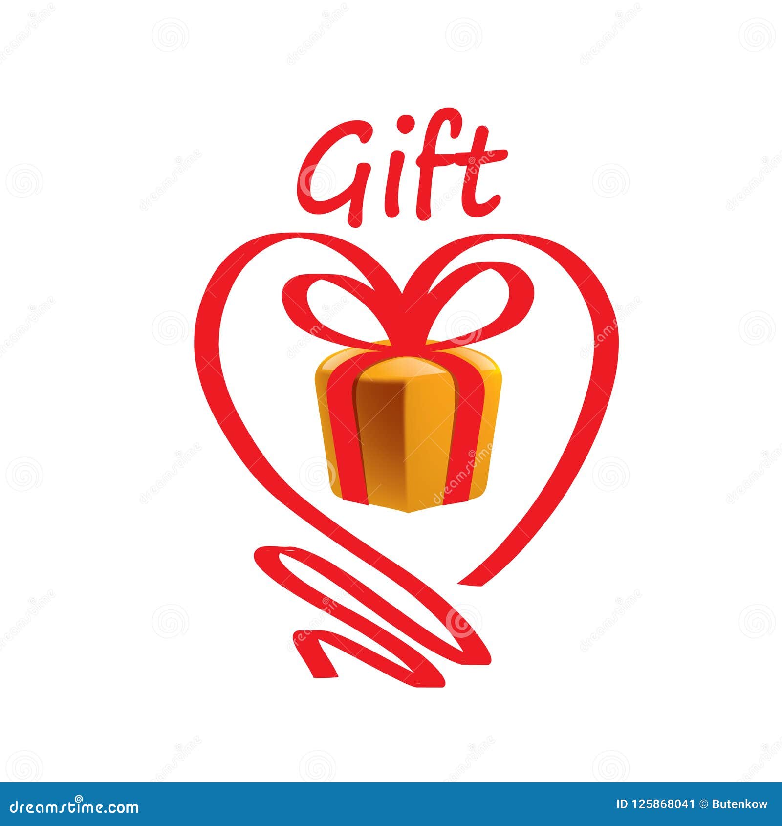 Vector logo gift stock vector. Illustration of greeting - 125868041