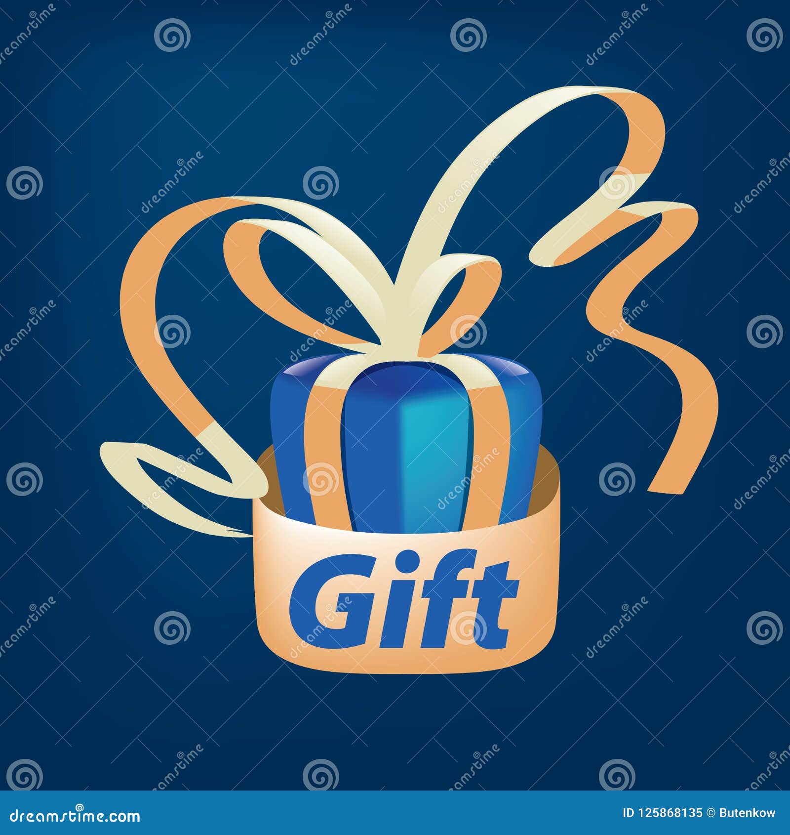 Vector logo gift stock vector. Illustration of blue - 125868135