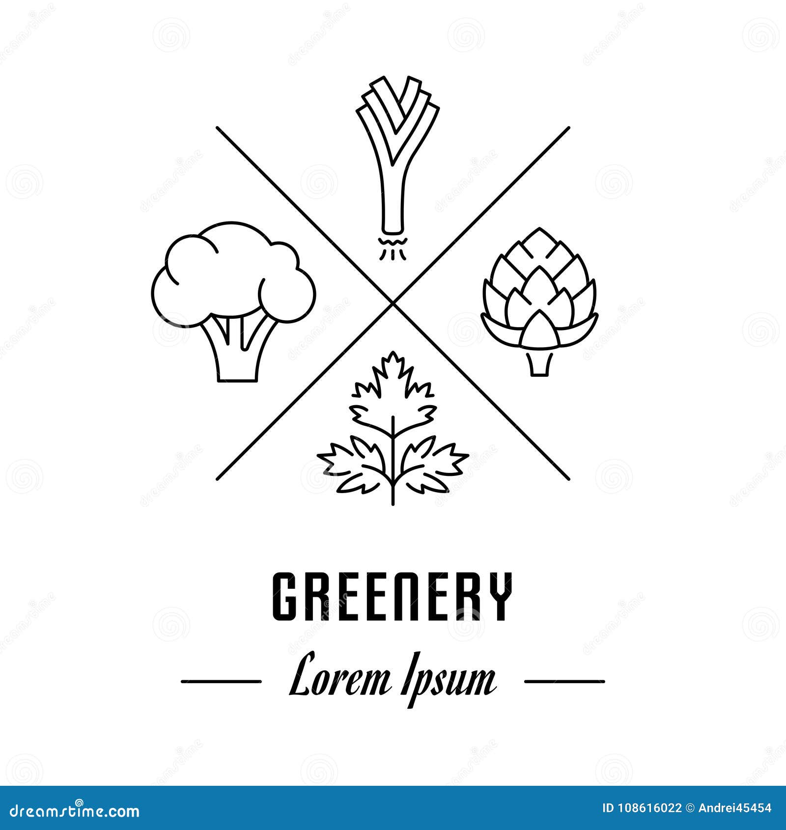 Vector Line Banner Greenery. Stock Illustration - Illustration of ...
