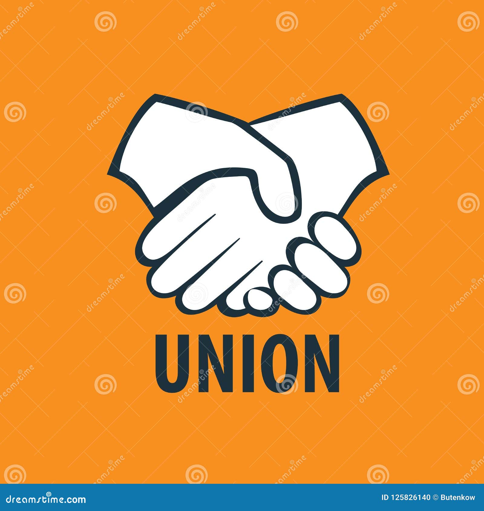 Vector logo handshake stock vector. Illustration of drawing - 125826140