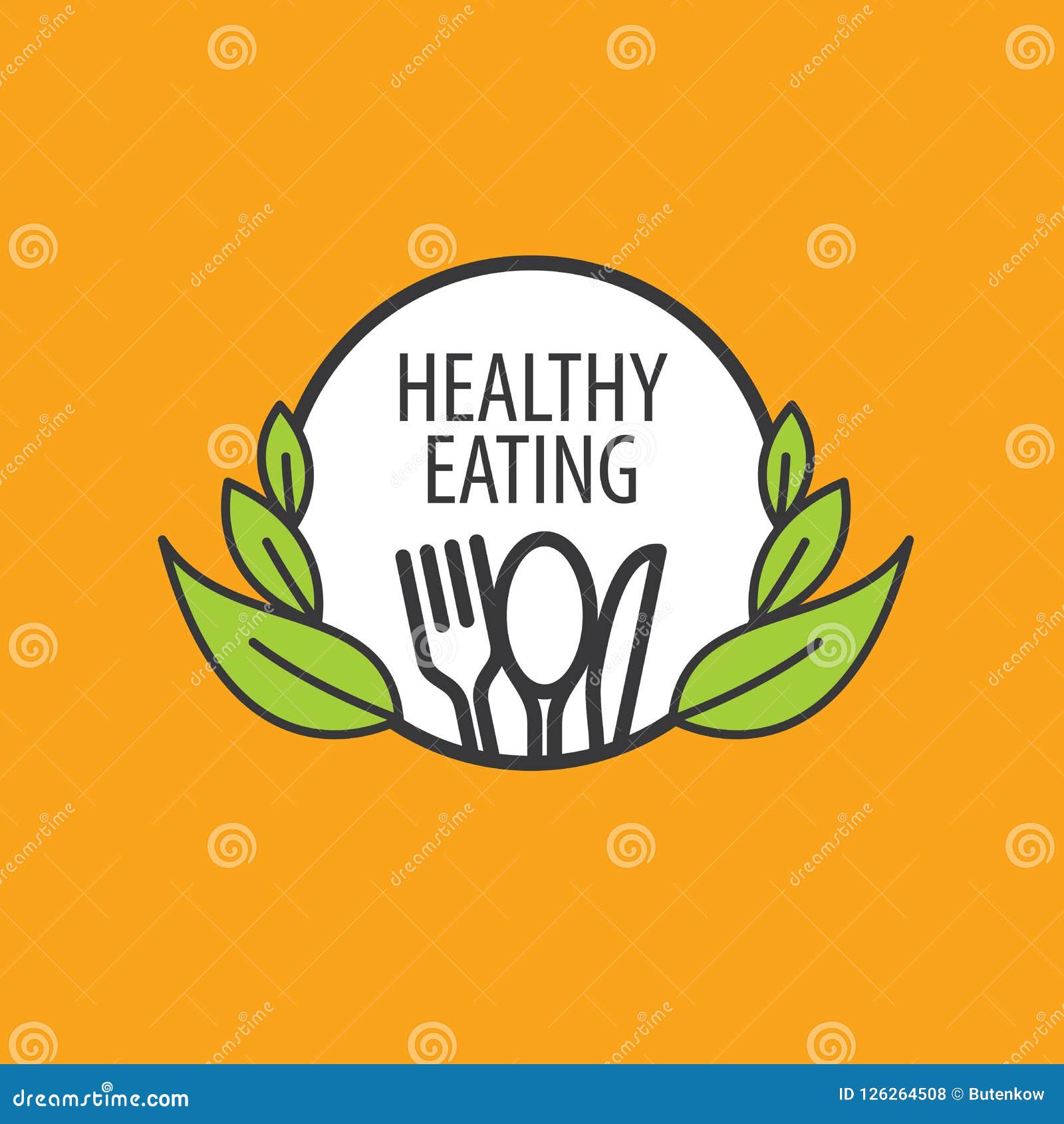 Vector logo healthy eating stock vector. Illustration of knife - 126264508