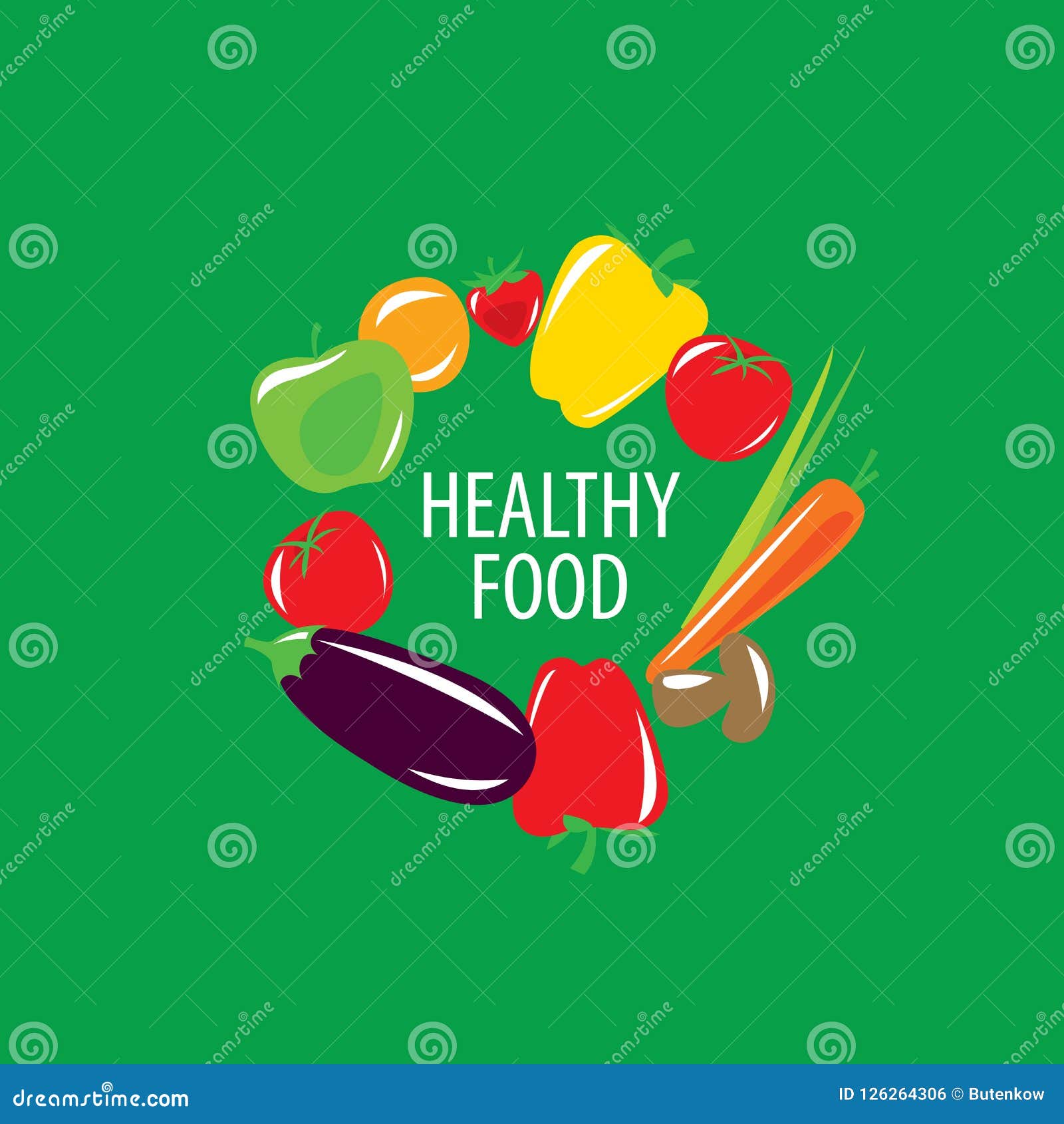 Vector logo healthy eating stock vector. Illustration of cooking ...