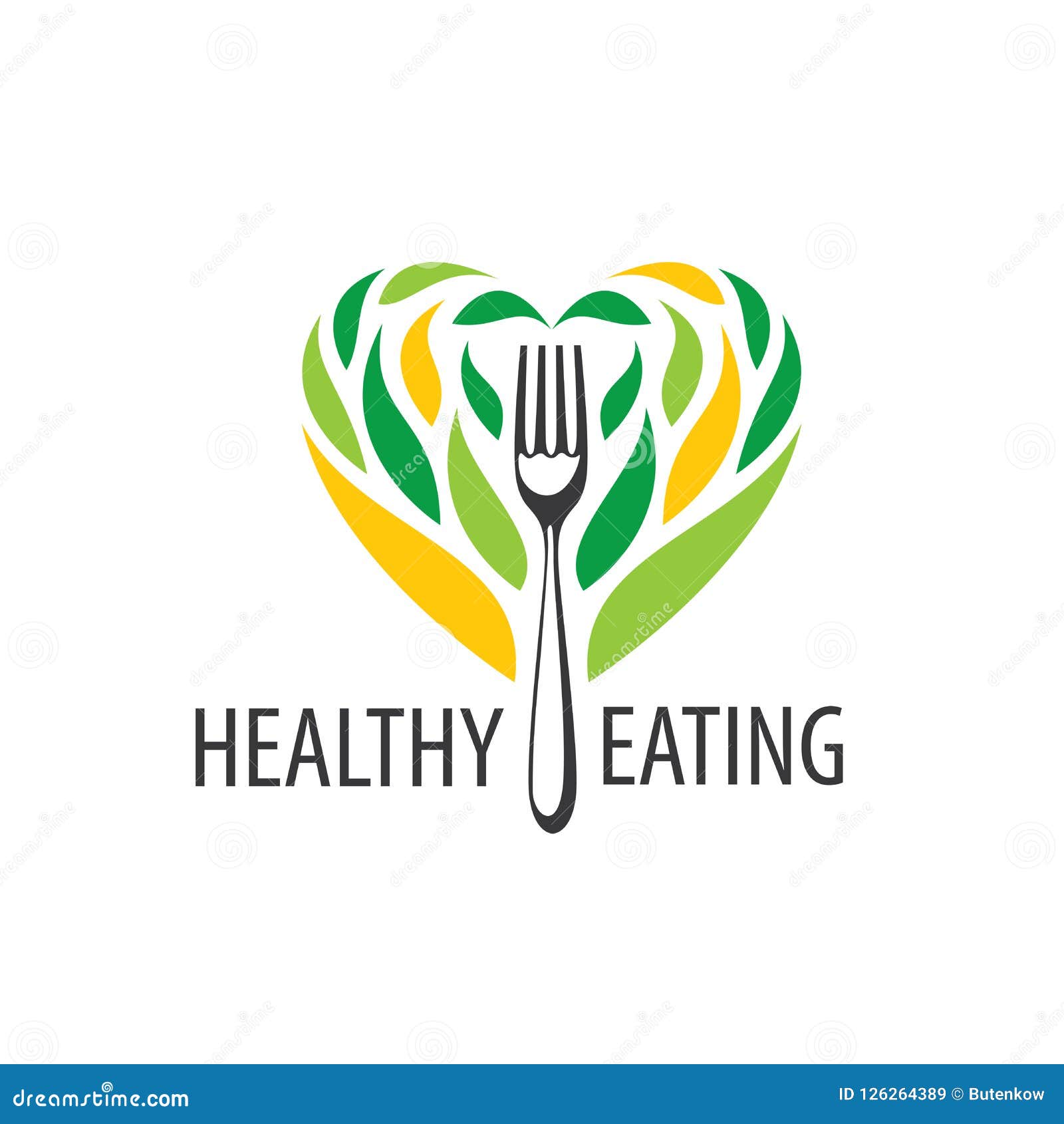 Vector logo healthy eating stock vector. Illustration of icon - 126264389