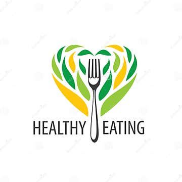 Vector logo healthy eating stock vector. Illustration of icon - 126264389