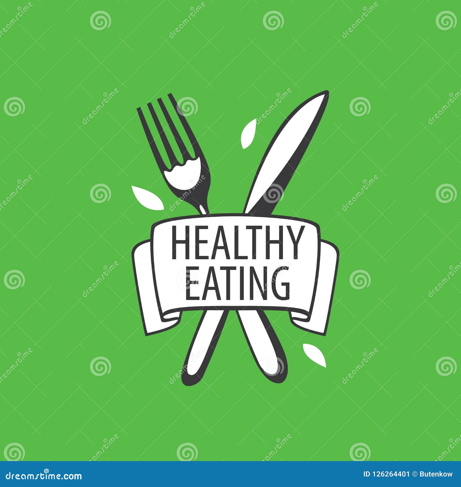 Vector logo healthy eating stock vector. Illustration of leaf - 126264401