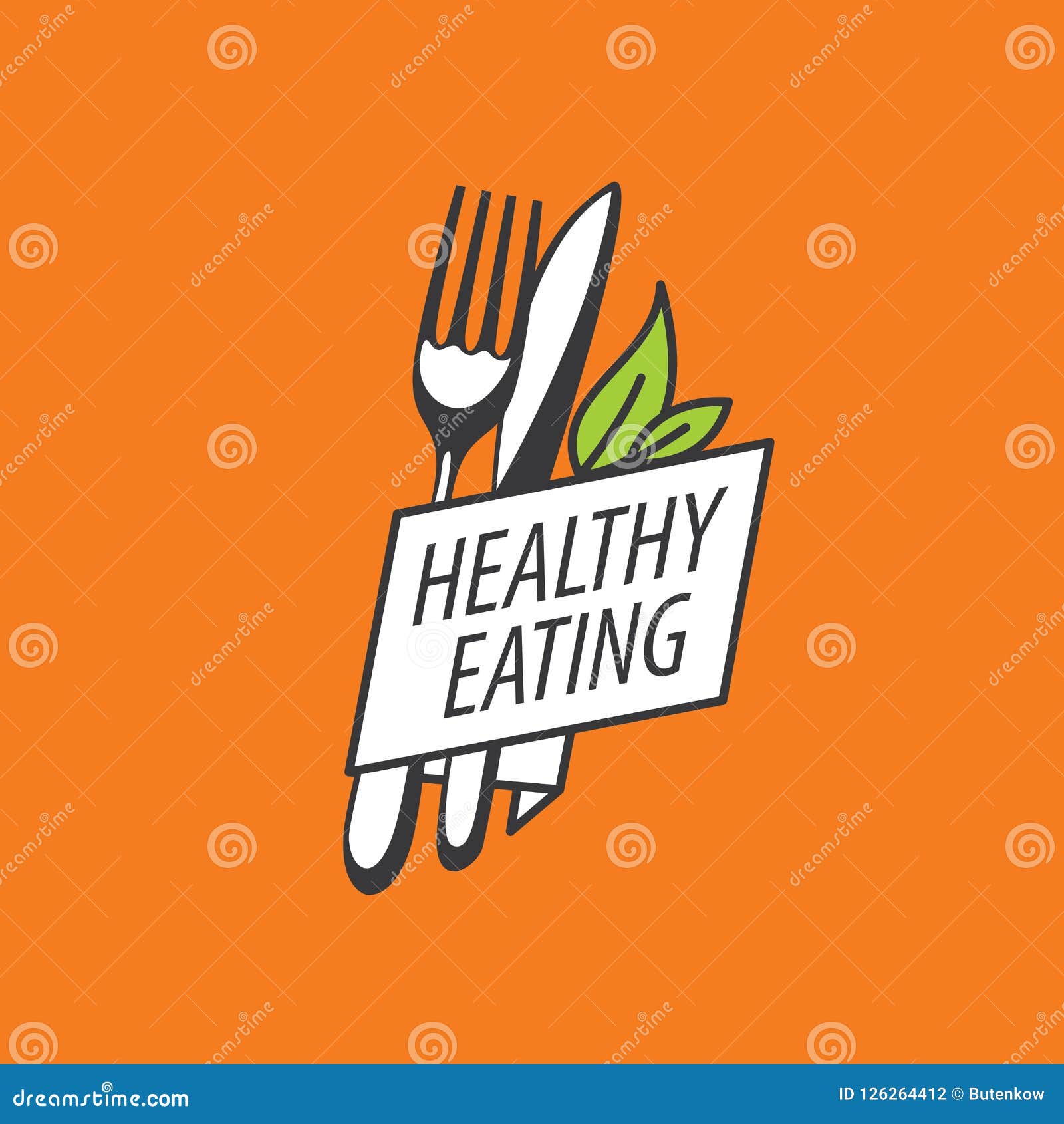 Vector logo healthy eating stock vector. Illustration of health - 126264412
