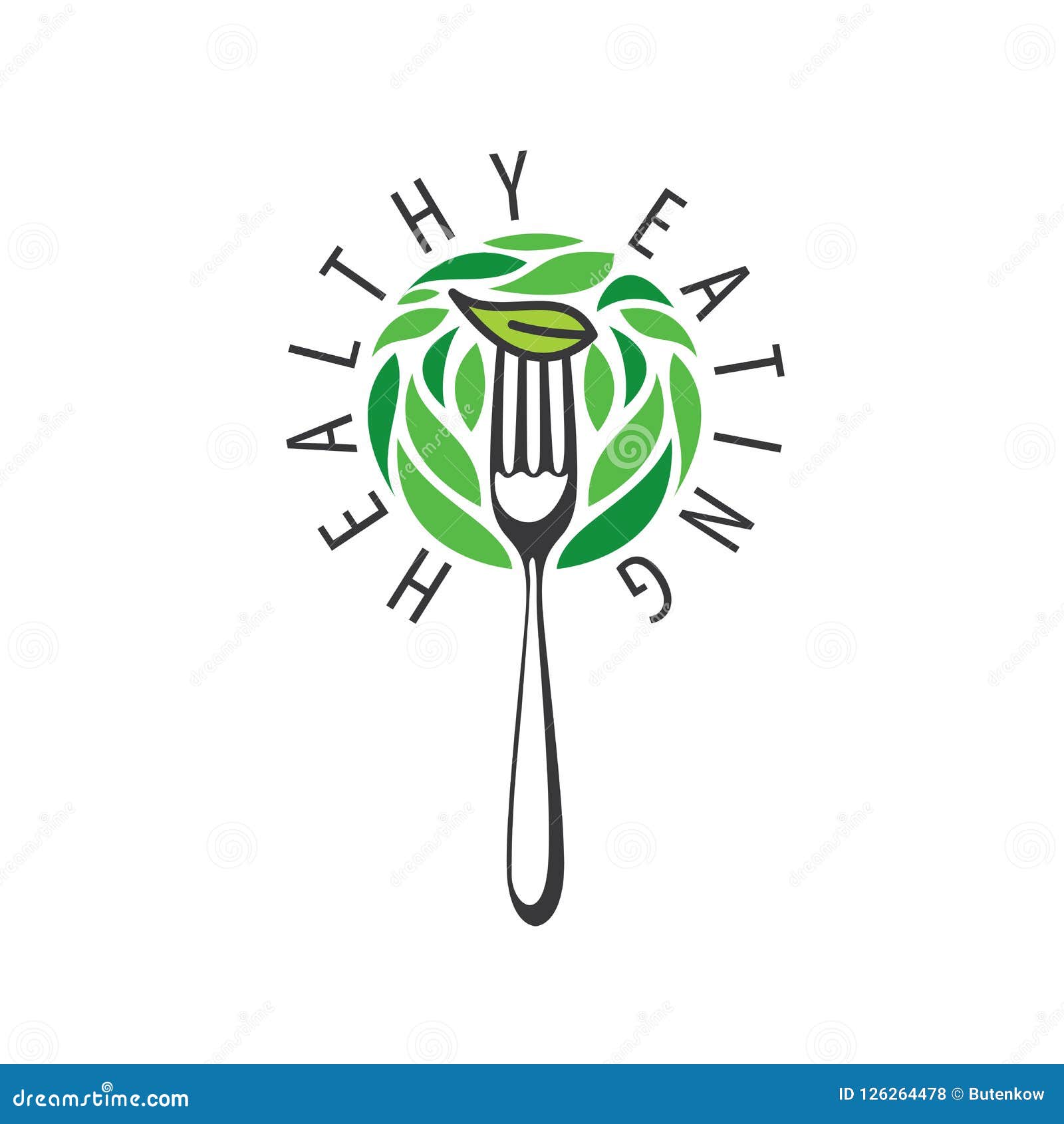 Vector logo healthy eating stock vector. Illustration of leaf - 126264478
