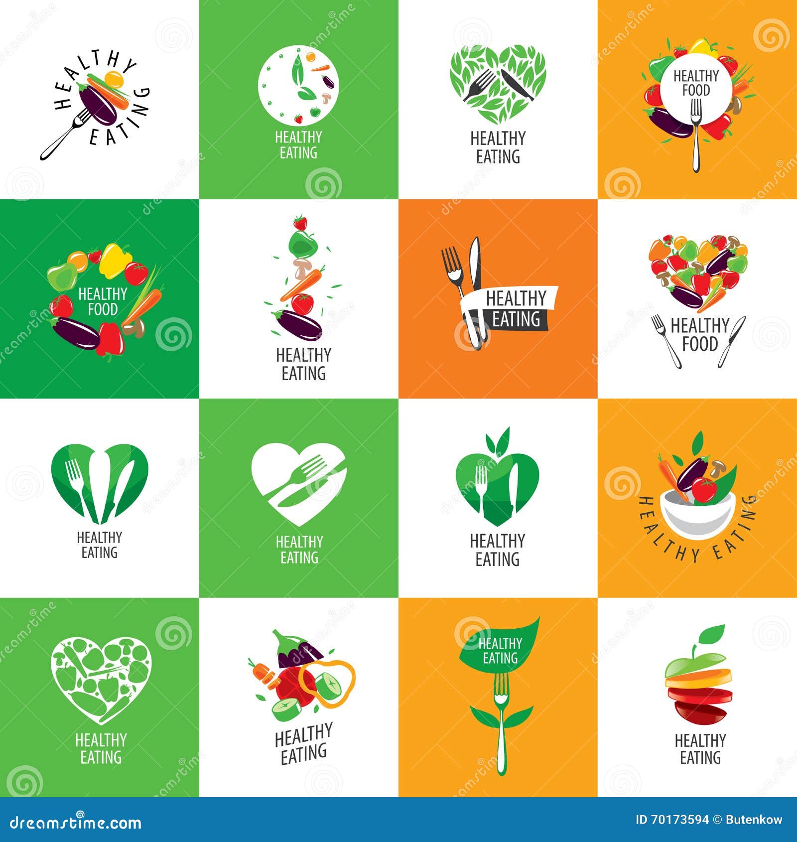 Vector logo healthy eating stock vector. Illustration of delicious ...