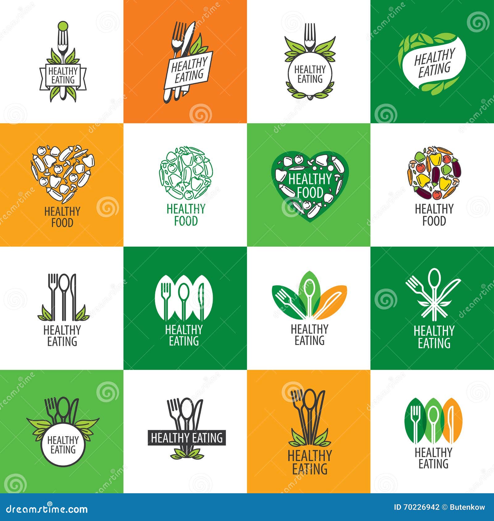 Vector logo healthy eating stock vector. Illustration of dinner - 70226942