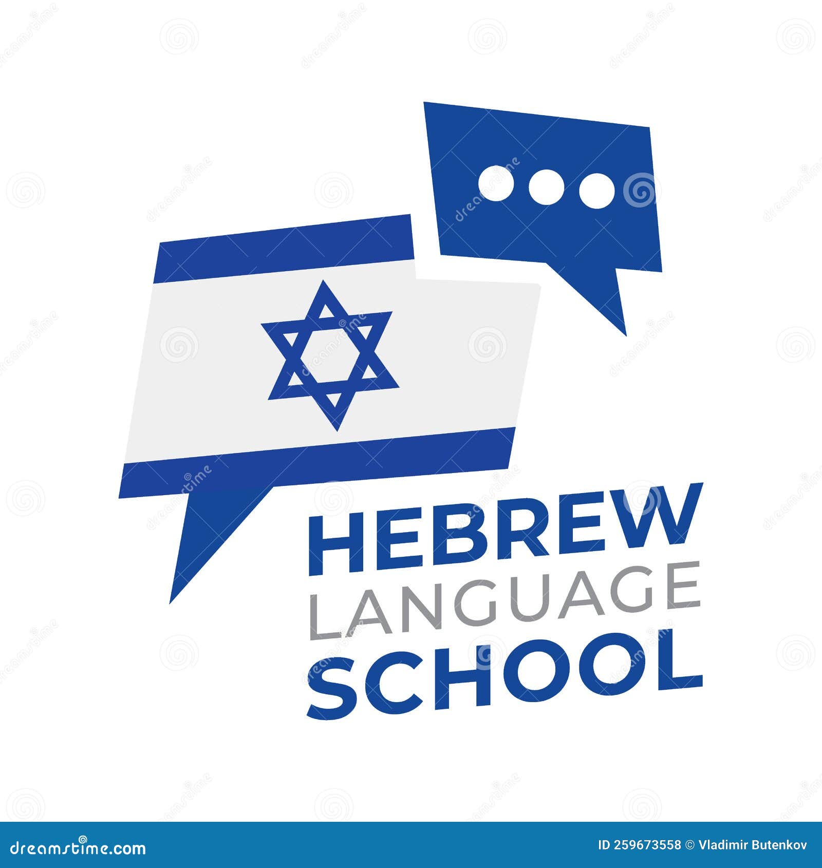 Vector Logo of the Hebrew Language School Stock Vector - Illustration ...