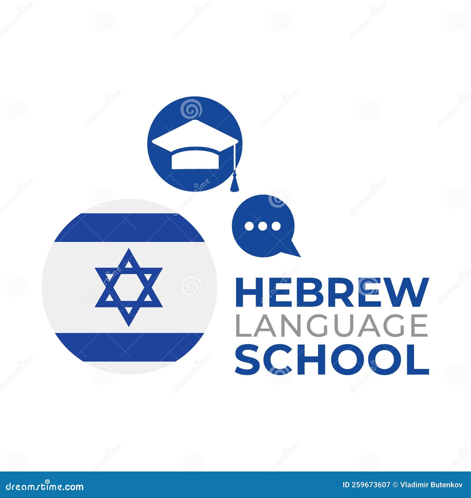 Vector Logo of the Hebrew Language School Stock Vector - Illustration ...