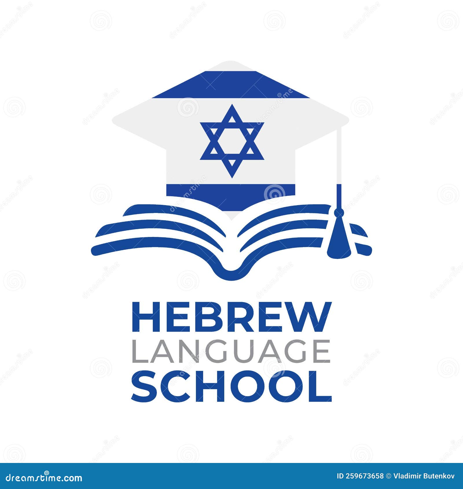 Vector Logo of the Hebrew Language School Stock Illustration ...