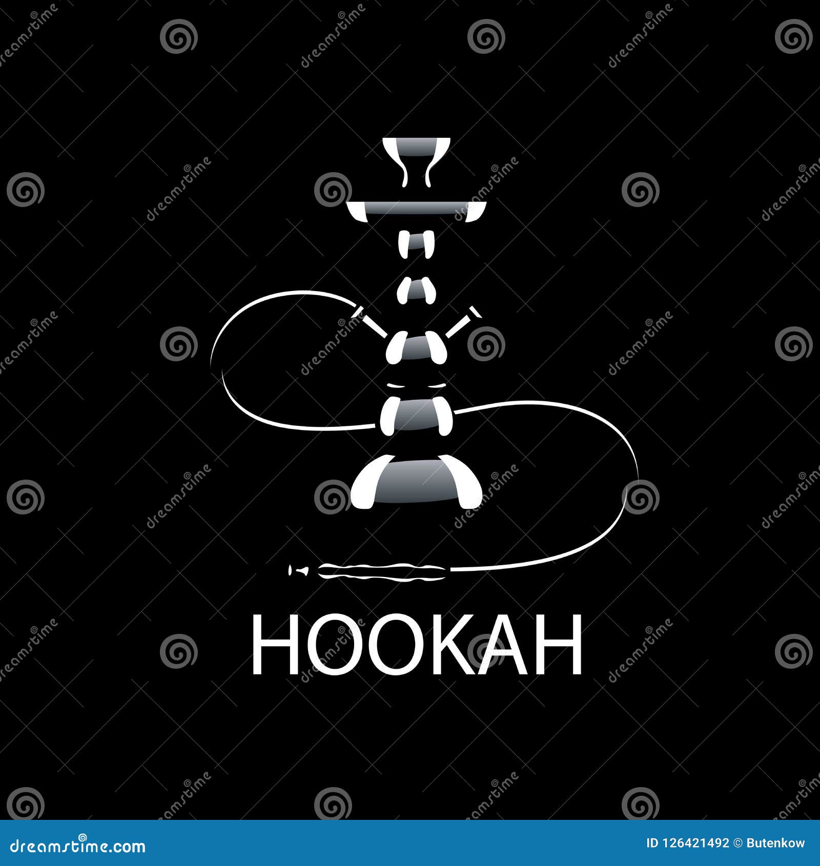 Vector logo hookah stock vector. Illustration of emblem - 126421492