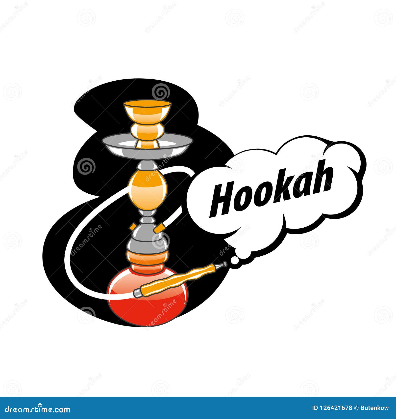 Vector logo hookah stock vector. Illustration of relaxation - 126421678