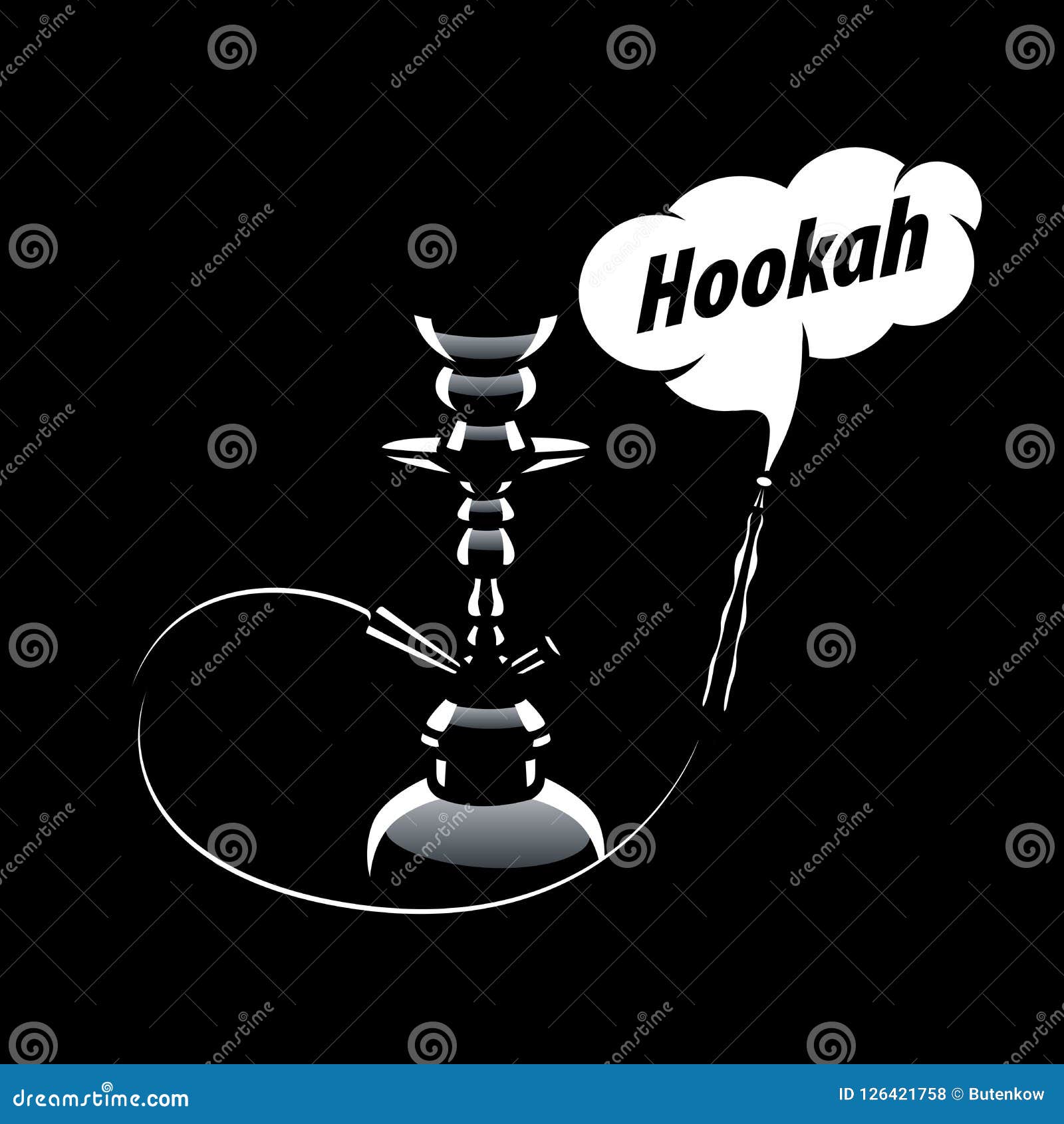 Vector logo hookah stock vector. Illustration of aroma - 126421758