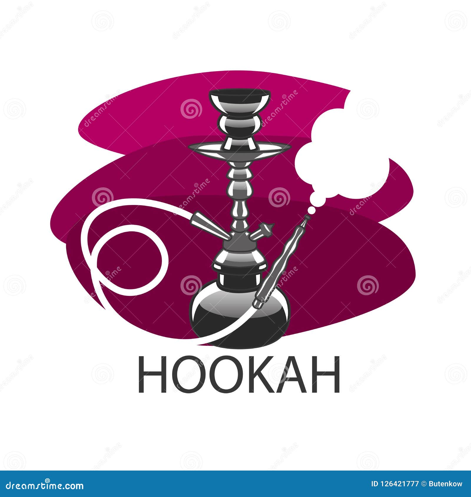 Vector logo hookah stock vector. Illustration of pipe - 126421777