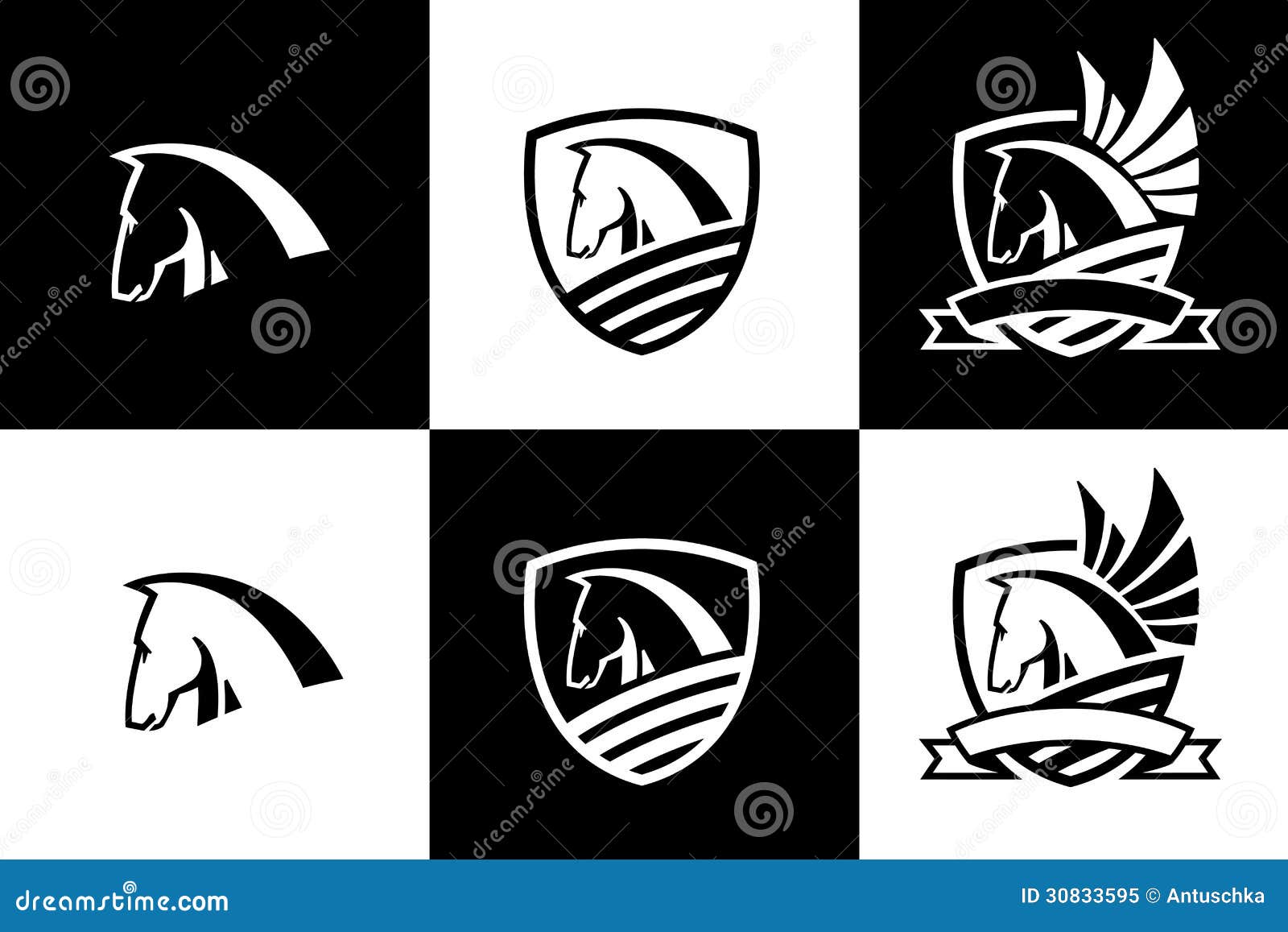 Vector Logo with Horse Head Icon Stock Vector - Illustration of ...
