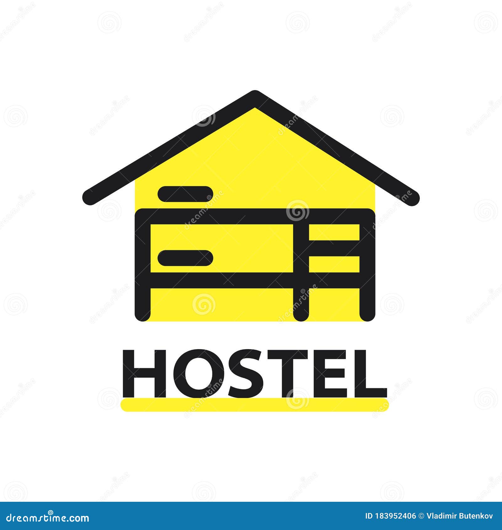 Vector Logo of the Hostel and Hotel Stock Illustration - Illustration ...