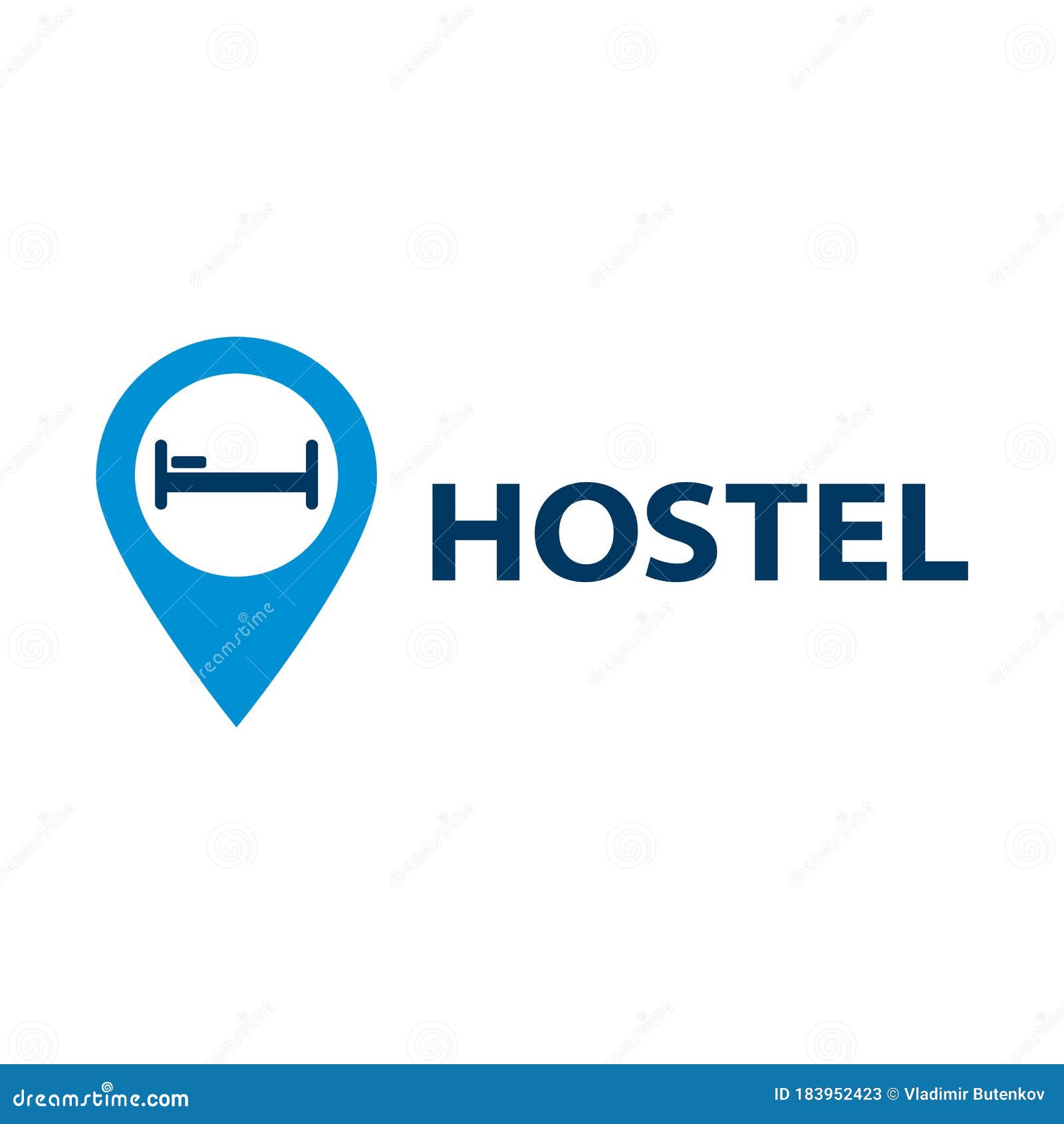 Vector Logo of the Hostel and Hotel Stock Illustration - Illustration ...
